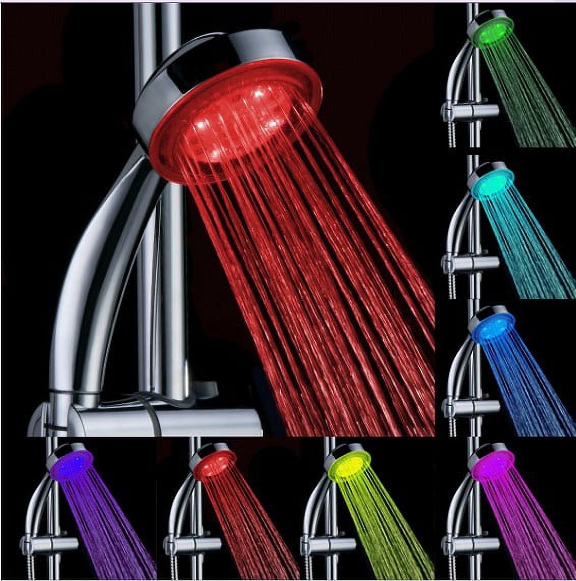 LNKOO LED Multicolor 7 Colors Rainbow Shower head, Water Glow LED light ...