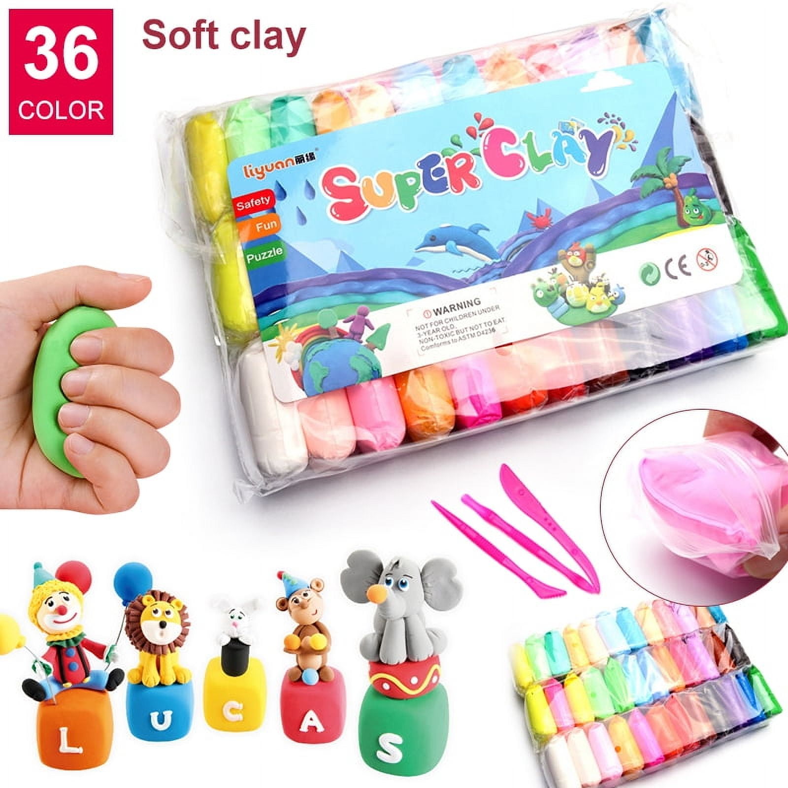 LNKOO Modeling Clay Kit - 36 Colors Air Dry Magic Clay, Soft & Ultra ...