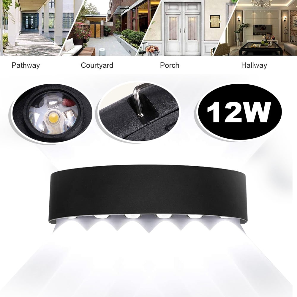 LNKOO Modern LED Waterproof Exterior Wall Lamp,12W Warm White 4000K ...