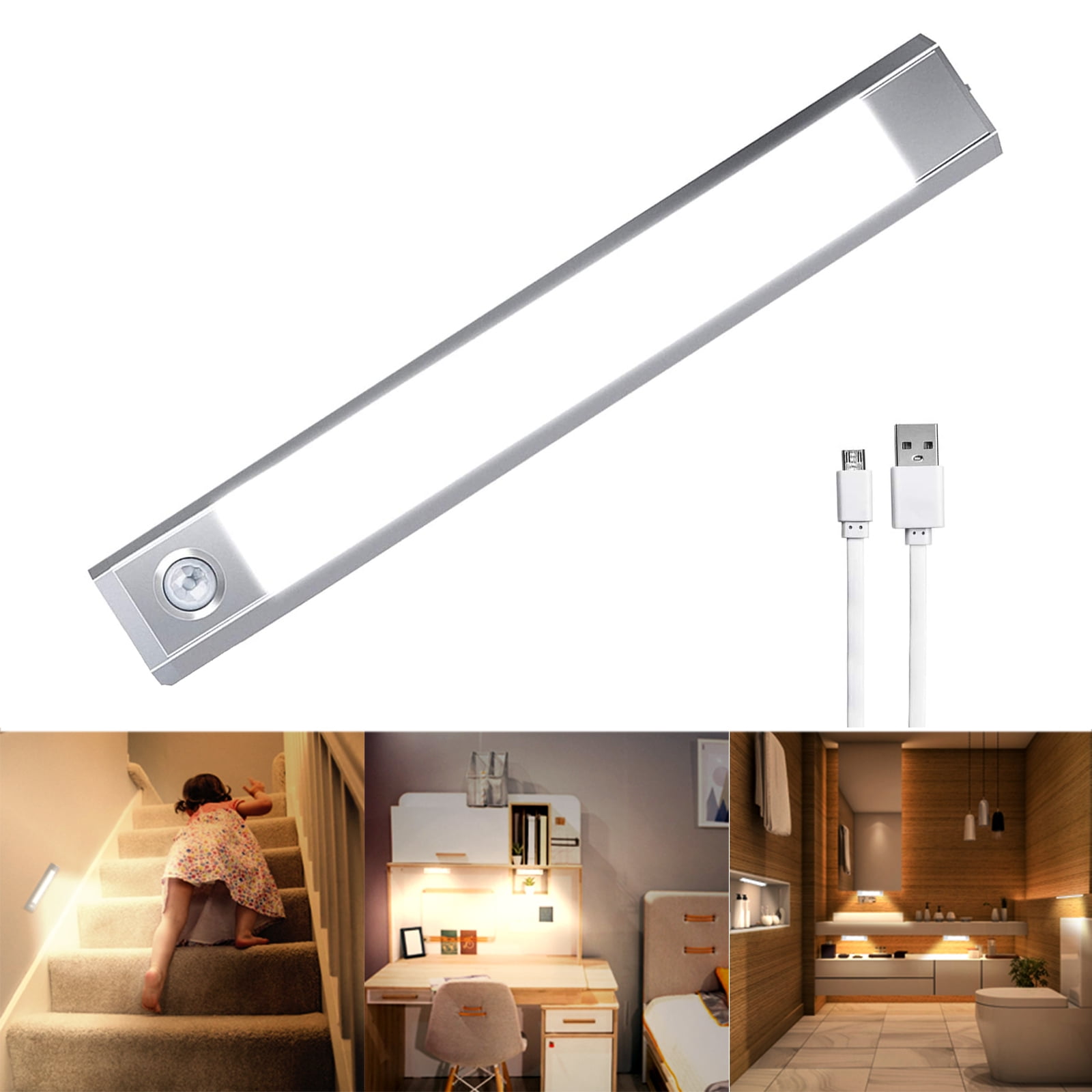 LNKOO Motion Sensor Wardrobe LED Light -USB Rechargeable Battery ...