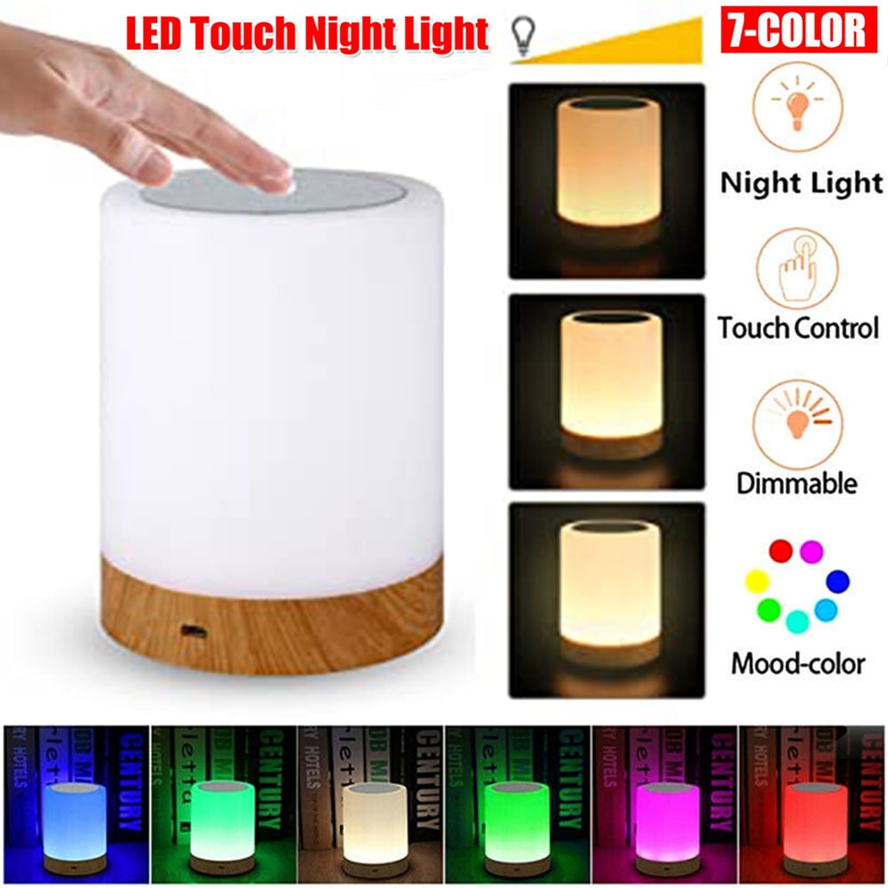 LNKOO Night Light Touch Lamp, RGB Color Changing Light, Dimmable Warm ...