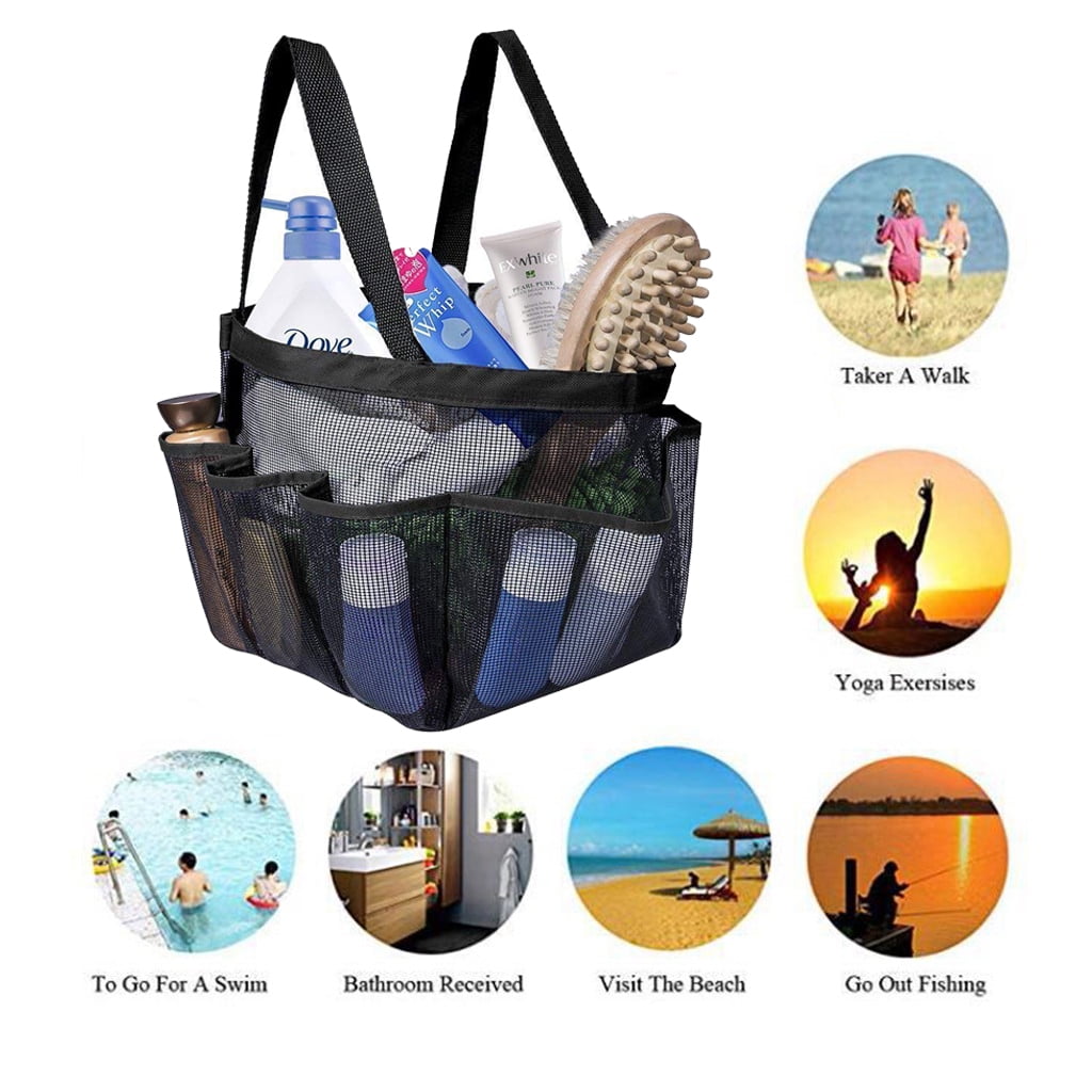 LNKOO Portable Shower Caddy with 8 Mesh Storage Pockets, Quick Dry ...