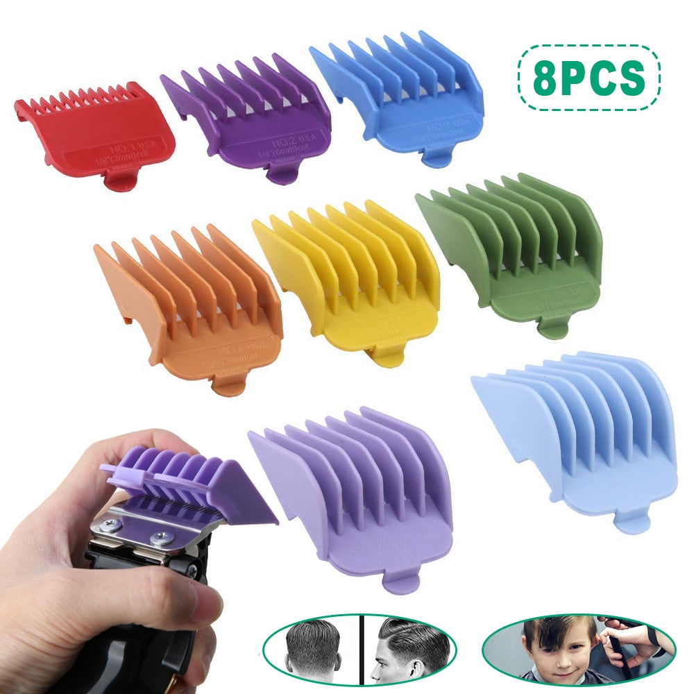 LNKOO Professional 8 Color Hair Clipper Guide Combs Clipper Guard Combs ...