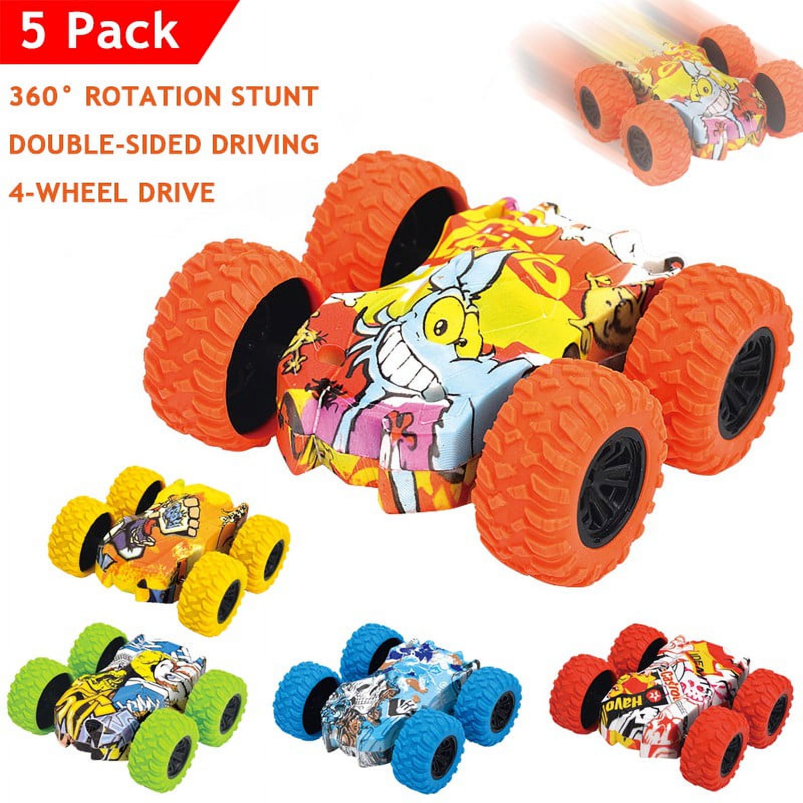 LNKOO Pull Back Toy Car,Friction Inertia Rotation Stunt Graffiti 4 ...