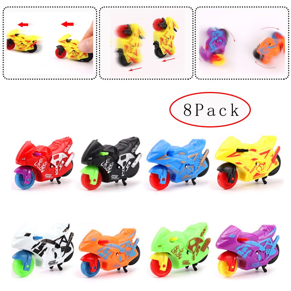 LNKOO Toys Pull Back Vehicles, 8 Pack Mini Assorted Motorcycle Vehicles ...