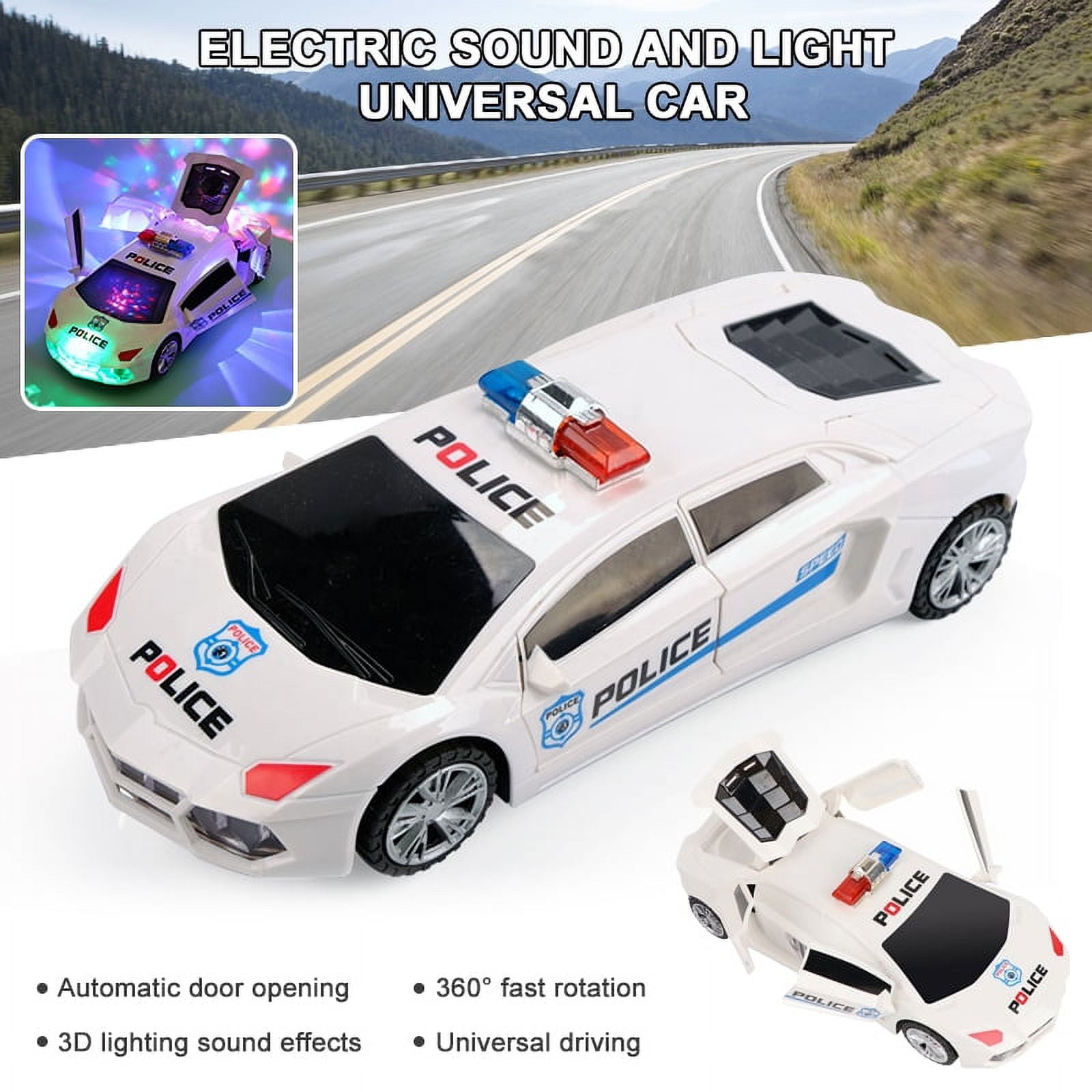 LNKOO Transforming LED Police Car Deformation Car Robot Vehicle Toys ...