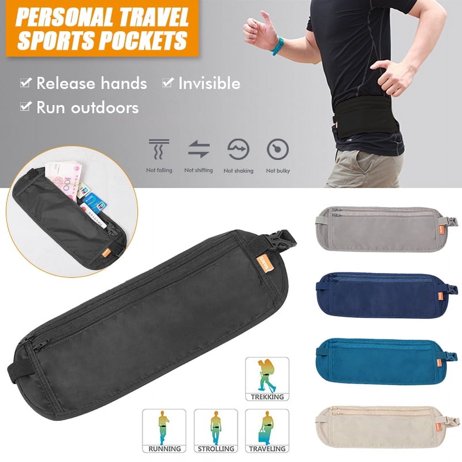 LNKOO Travel/Running Belt, Ultra Light Money Belt Waist Fanny Pack to ...