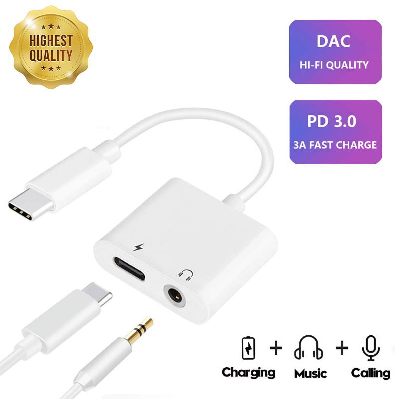 LNKOO USB C to Headphone Jack Adapter with 3.5mm Aux Audio and Type C ...