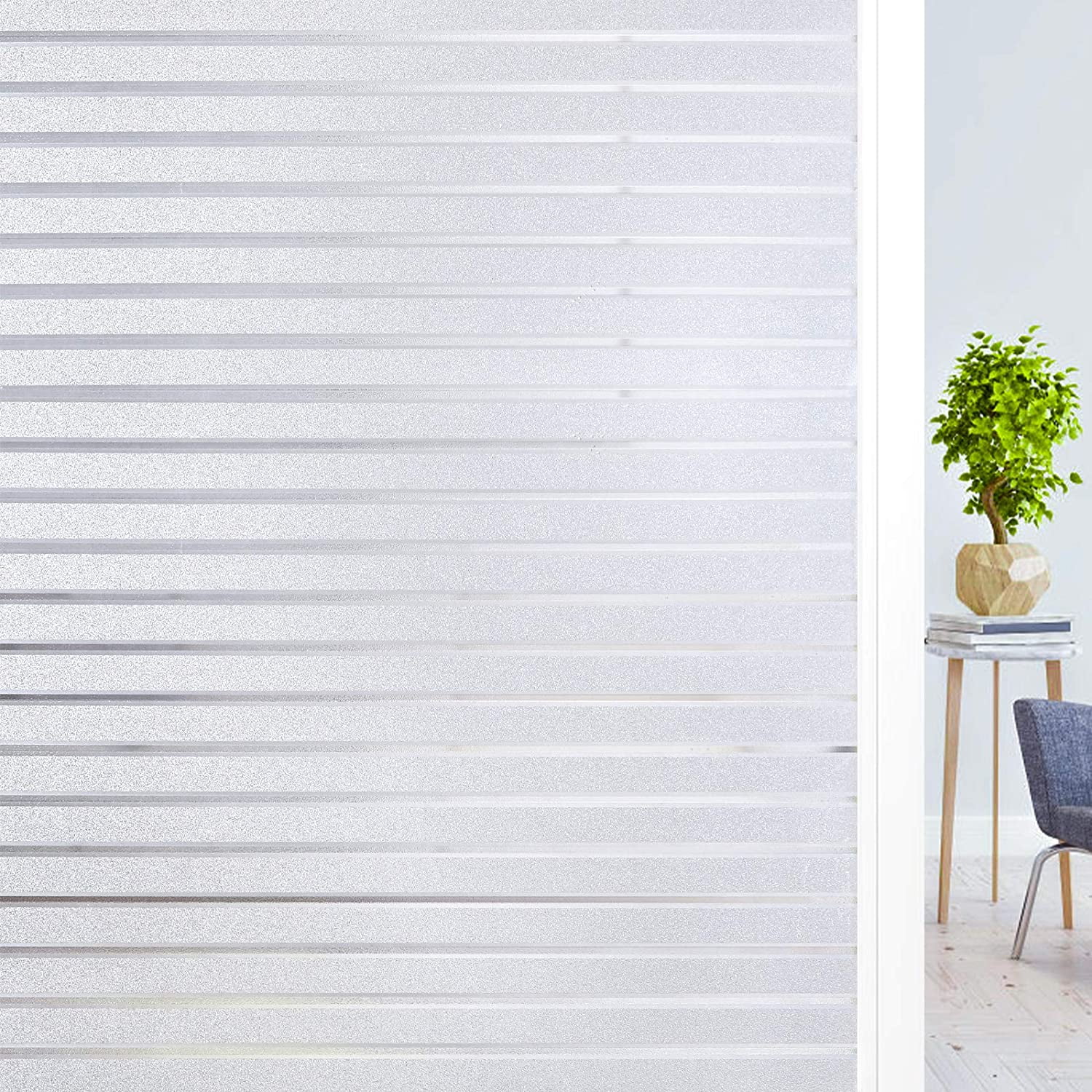 LNKOO Privacy Window Film, Static Cling Frosted Shutter Glass Covering ...