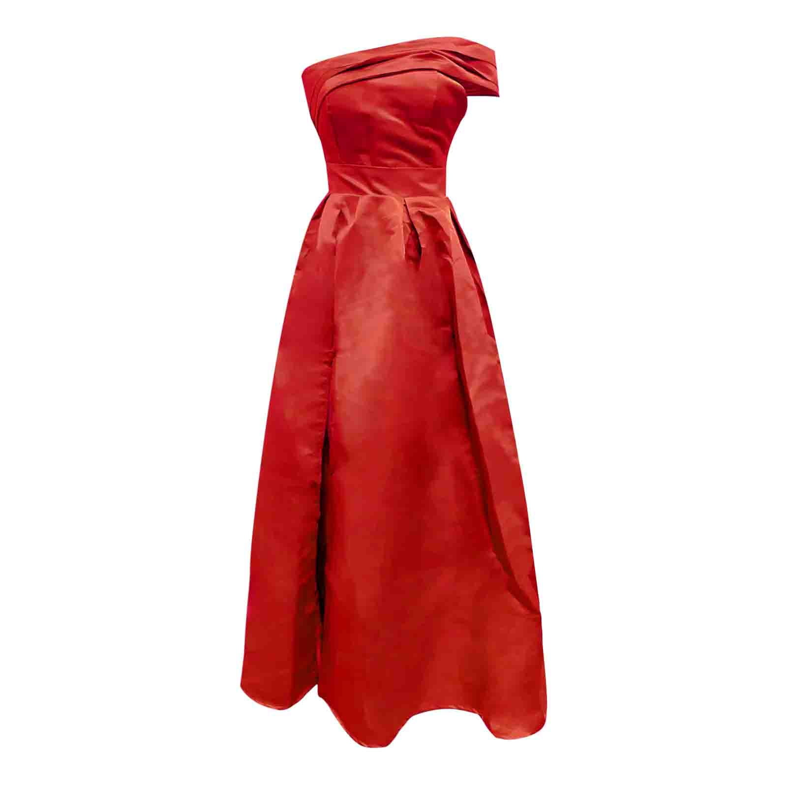 LNMQLPDBS Clothing for Women Foreign Trade One Shoulder Satin Dress ...