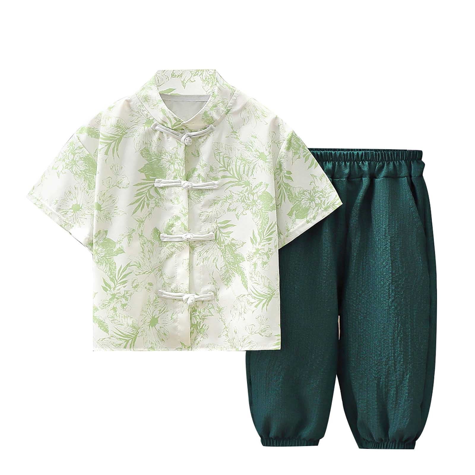 LNMQLPDBS Cute Summer Sets 2pcs Floral Printed Short Sleeve Capri Pants ...