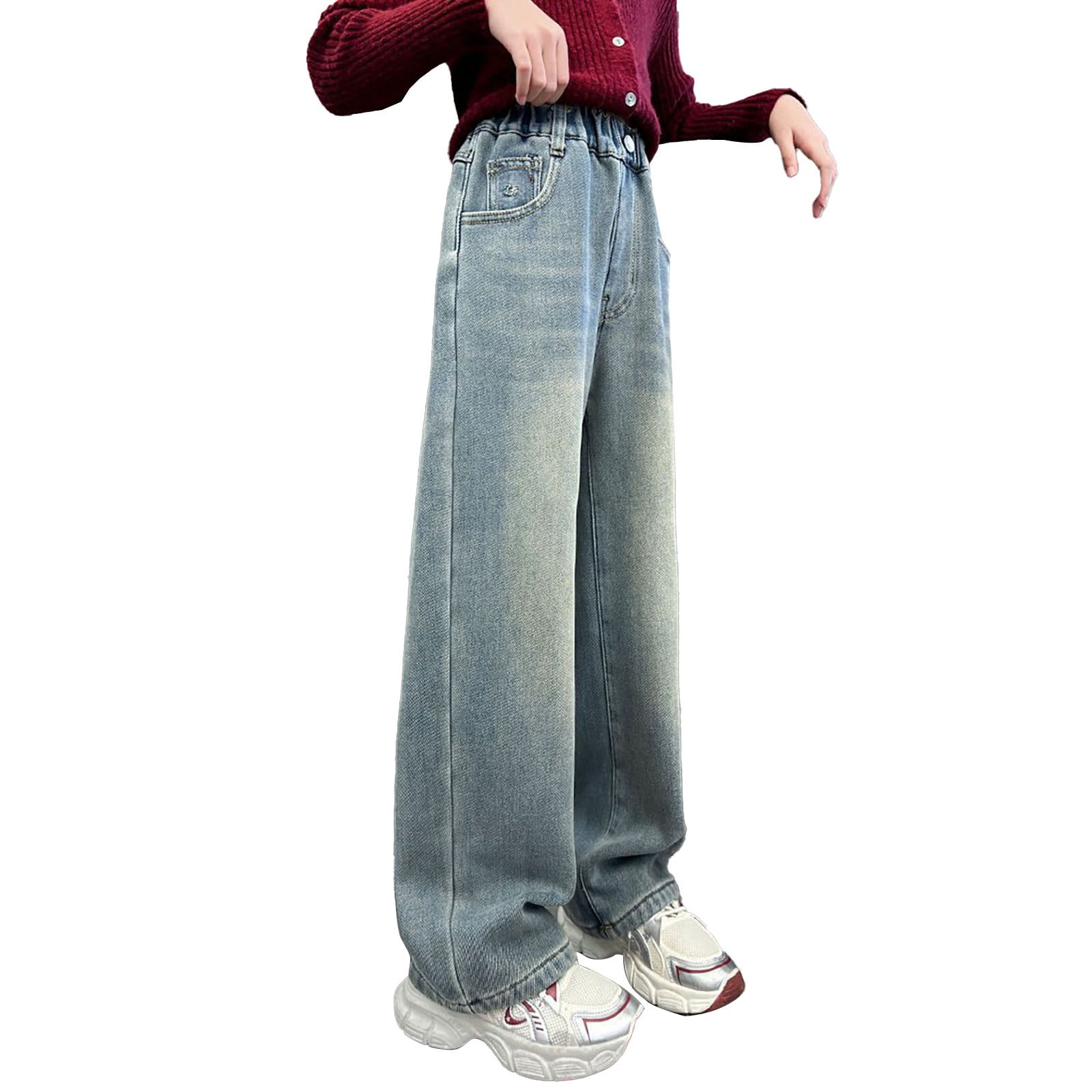 LNMQLPDBS Girls Size 8 Jeans Buckle Jeans Straight Leg Yoga Pants Teen ...