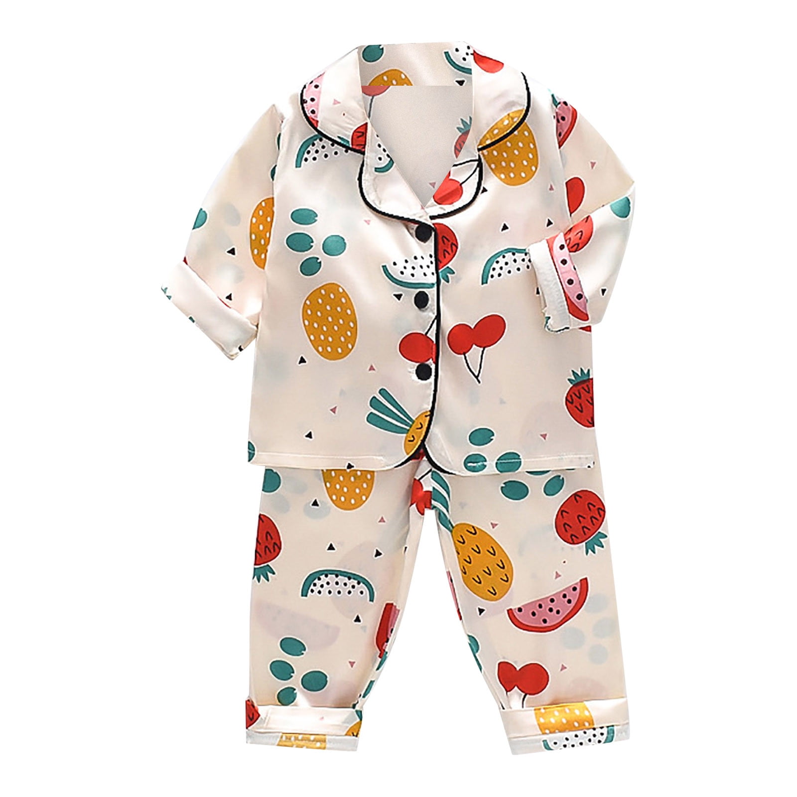 LNMQLPDBS Kids Pajamas Toddler Kids Baby Boys Girls Satin Cartoon ...