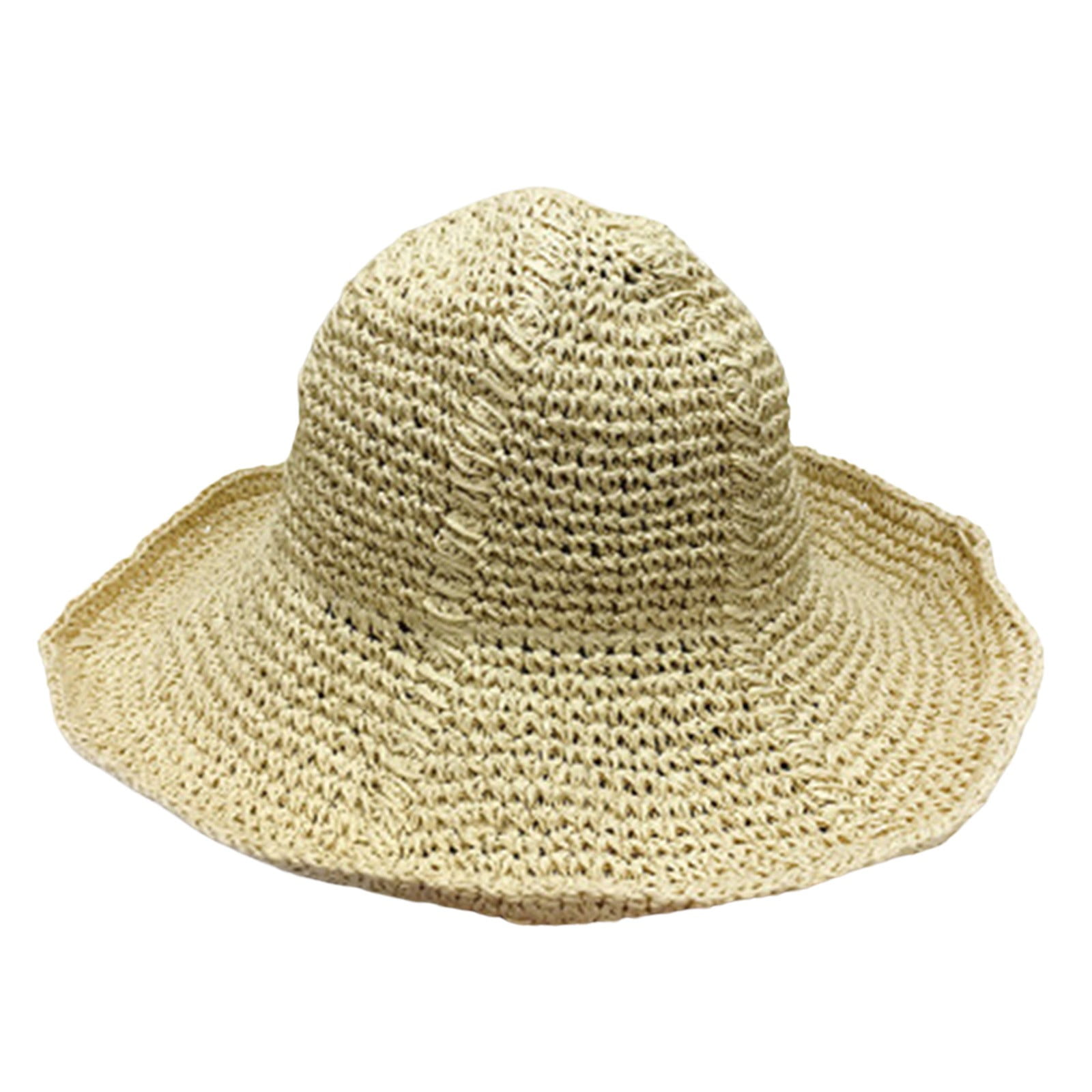 LNMQLPDBS Womens Bucket Hat Handmade Hollow Straw Hat Cowboy Hat with ...