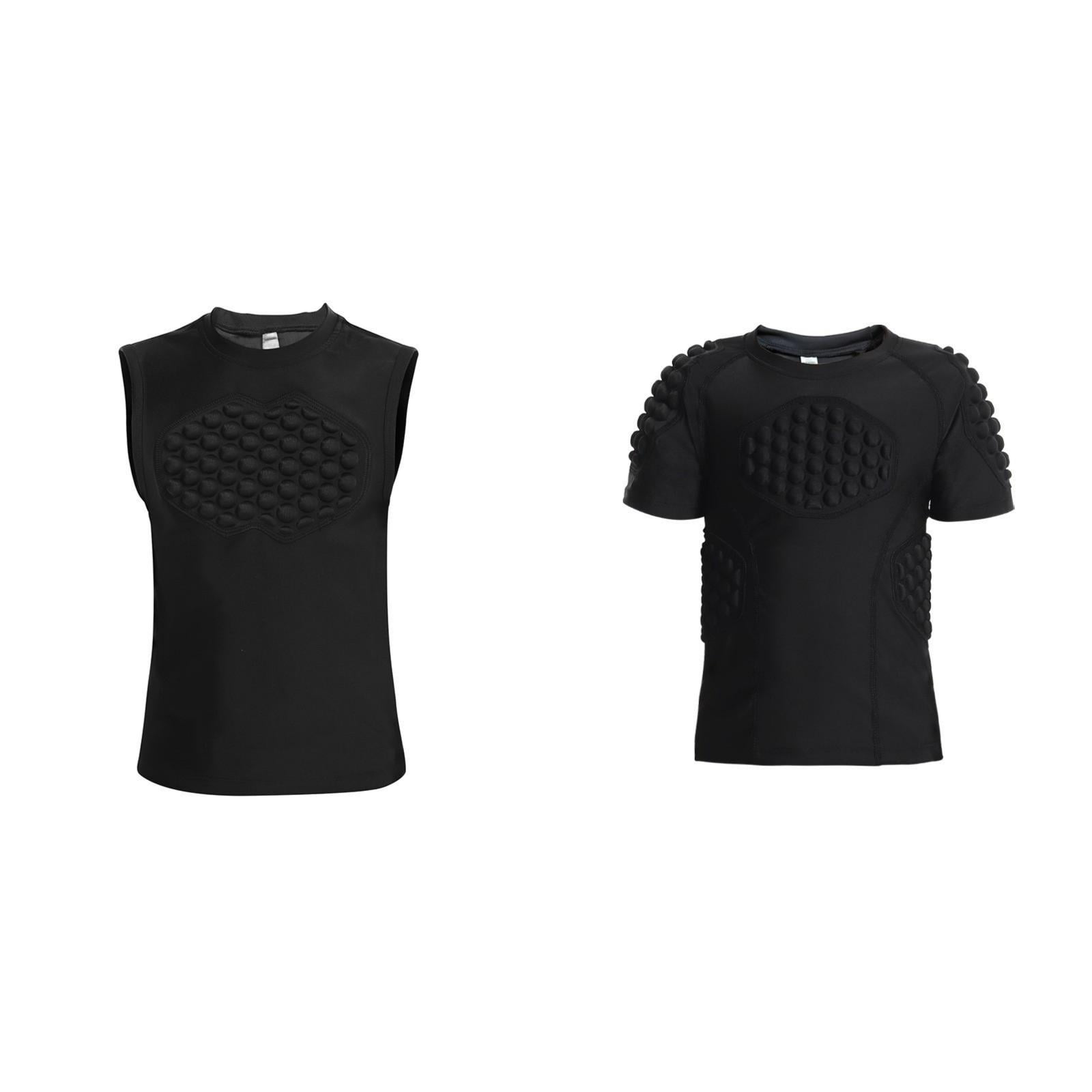LNMQLPDBS Youth Boys Girls Compression Padded Short Sleeve Shirt Chest ...