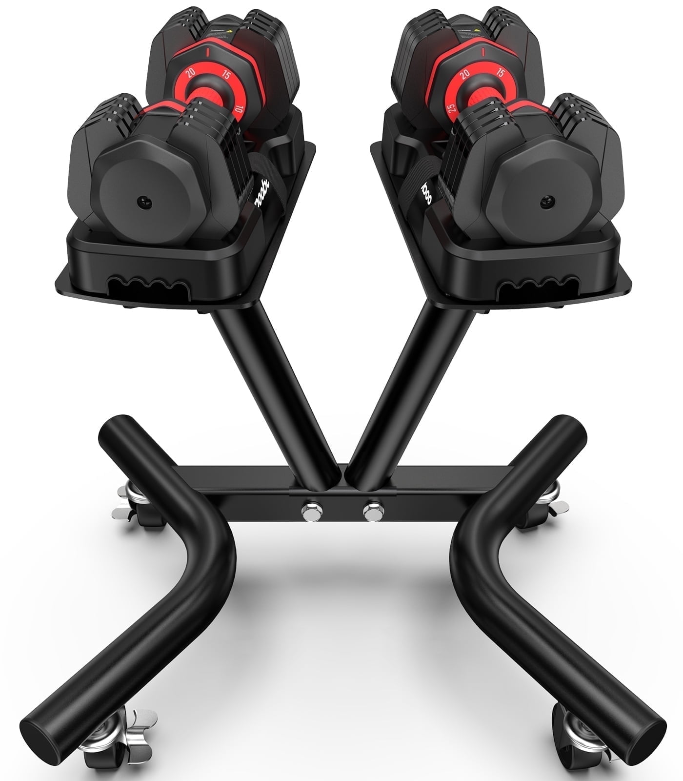 LNOW Adjustable Dumbbell Stand with Lockable Wheels, 265LBS Dumbbell ...