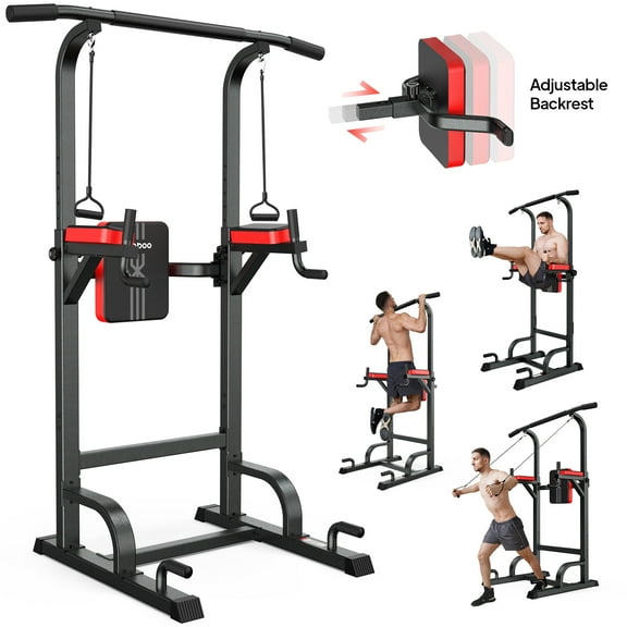 Power Tower Pull Up Bar Station, 450LBS Stable Pull Up Dip Station for ...