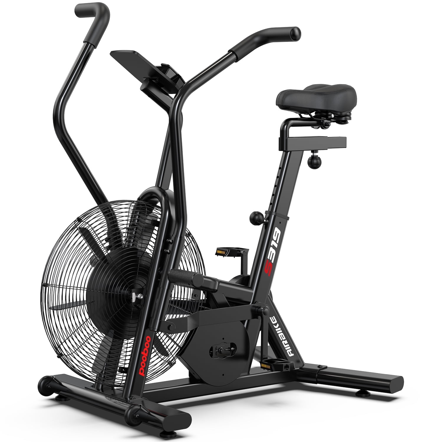 LNOW Commercial Built-in Bluetooth Fan Exercise Bike, Adjustable Air ...