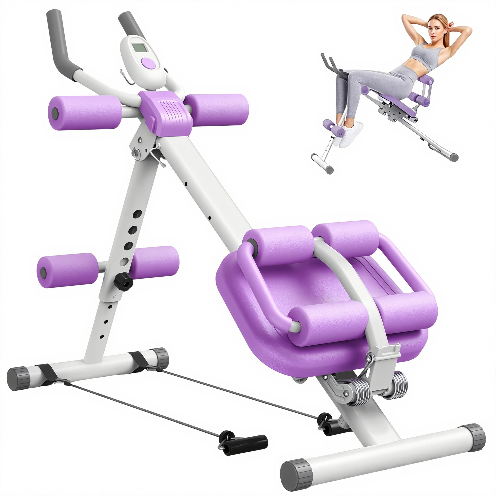 LNOW Foldable Ab Machine, Adjustable Ab Trainer Full Body Workout for ...