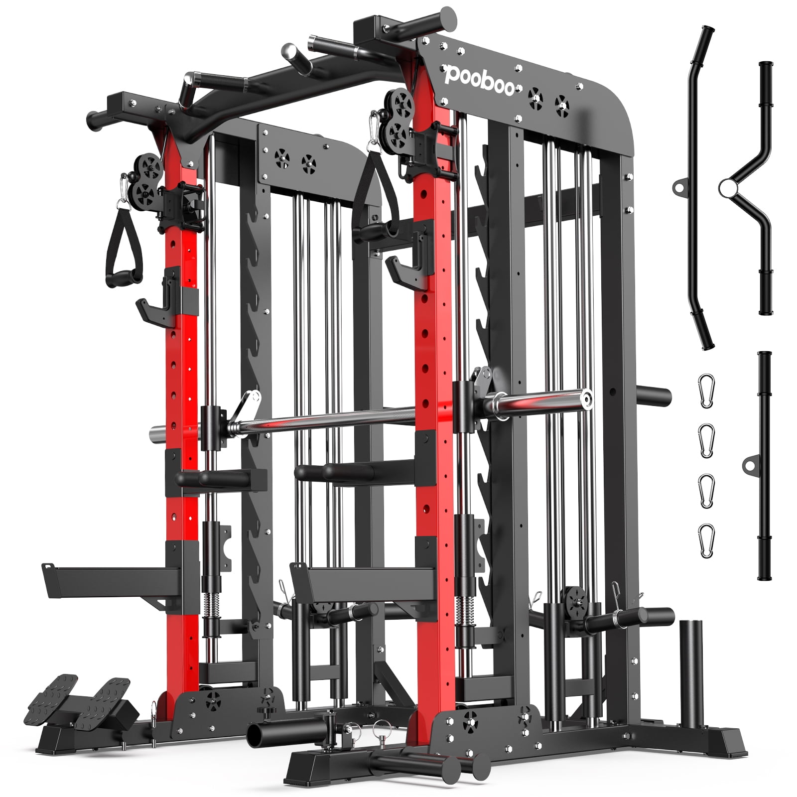 LNOW, 2000LB Smith Machine & Dual Pulley Home Gym, P43 Power Cage ...