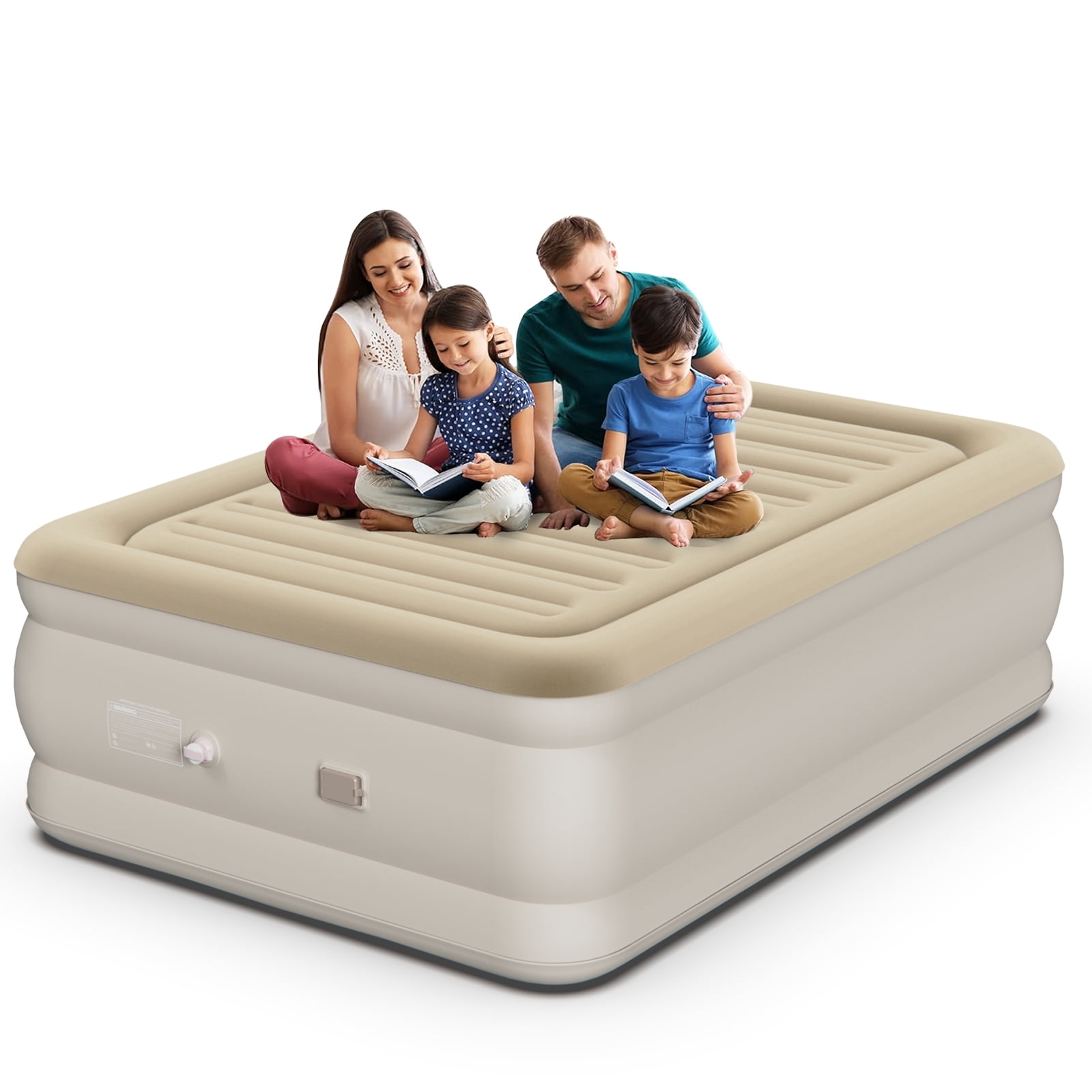 Lnow Queen Inflatable Mattress, Large Size Thickened Anti-Collapse ...
