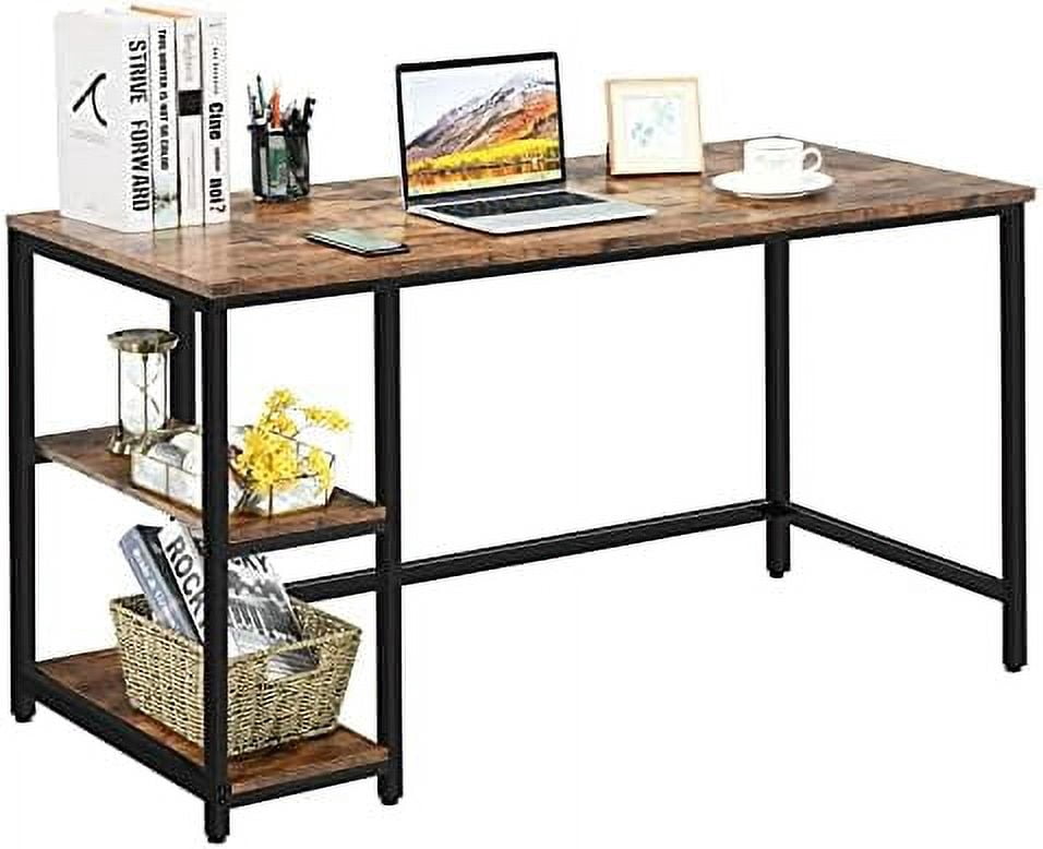LNSETGC Home Office Computer Desk with 2 Shelves Industrial Study ...