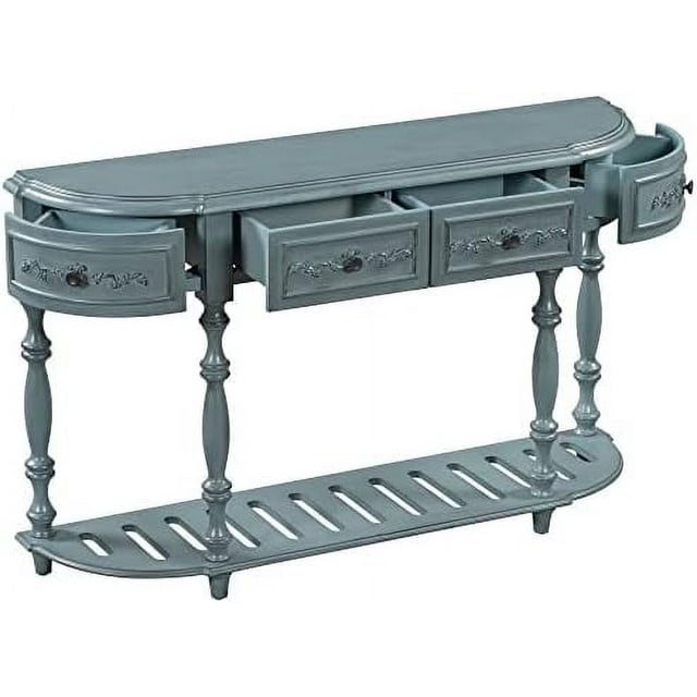 LNSETGC Retro Console Table with Drawers and Open Circular Curved ...