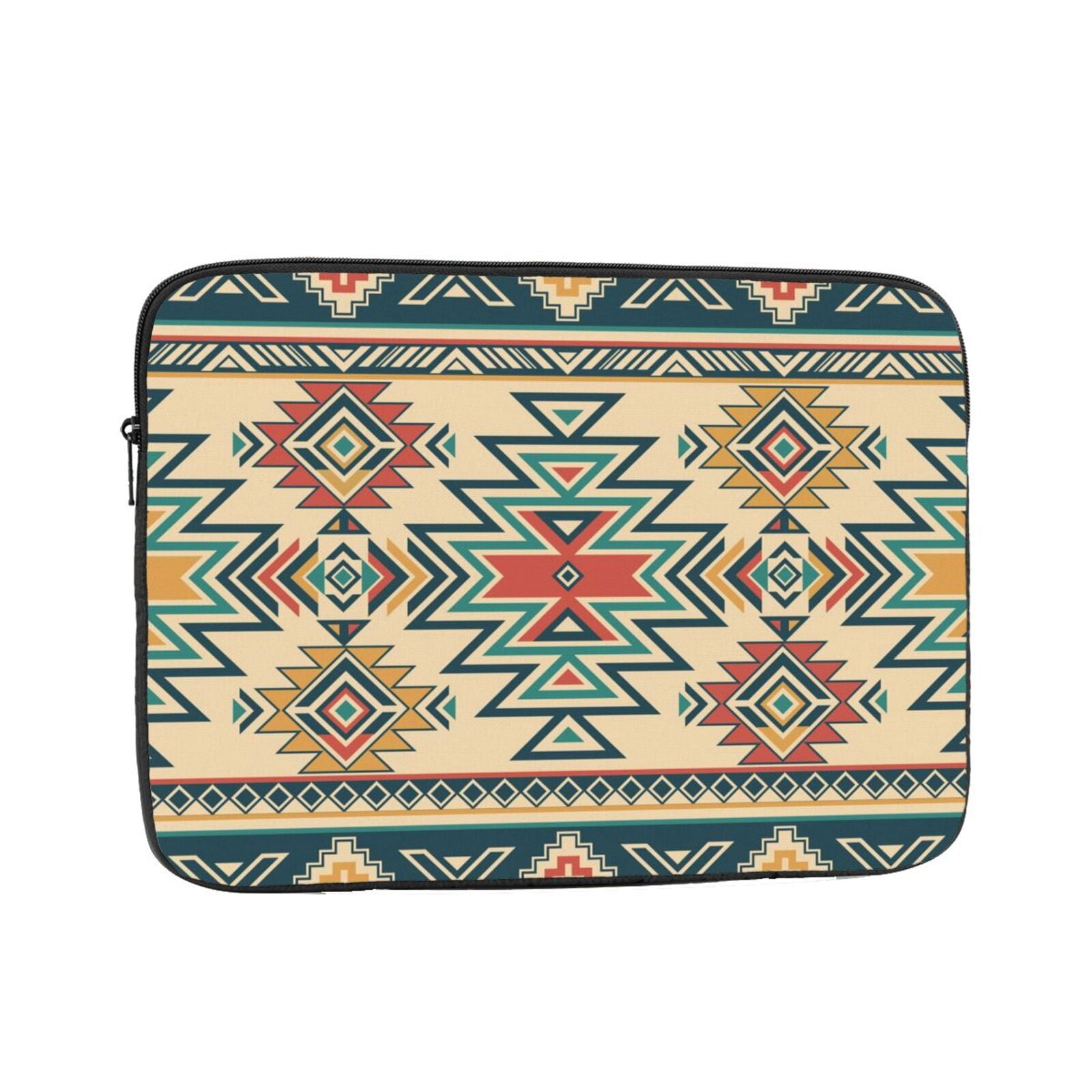 LNWH Aztec Green Indian Geometric Pattern Laptop Sleeve, Notebook ...