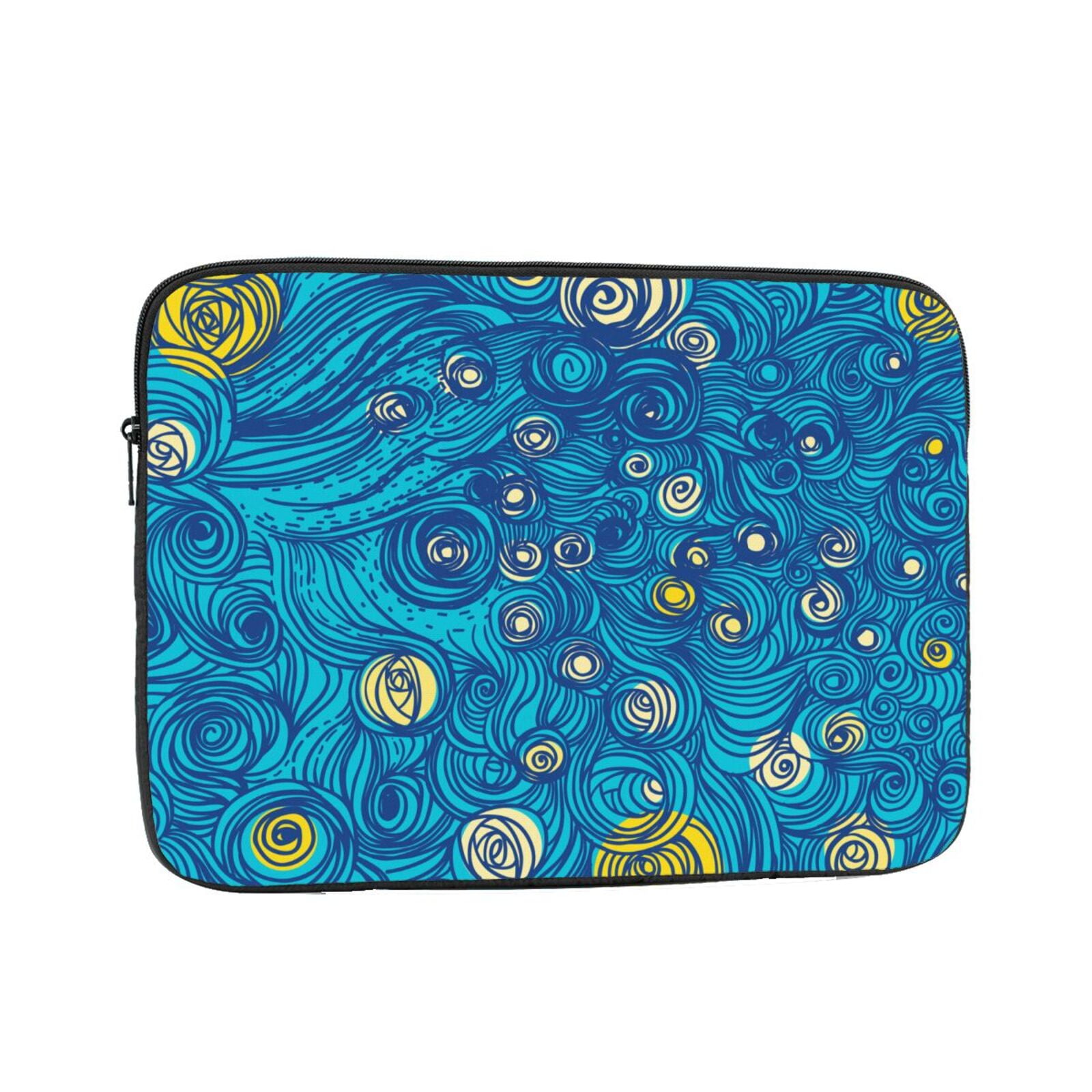 LNWH Blue Abstract Line Art Pattern Laptop Sleeve, Notebook Computer ...