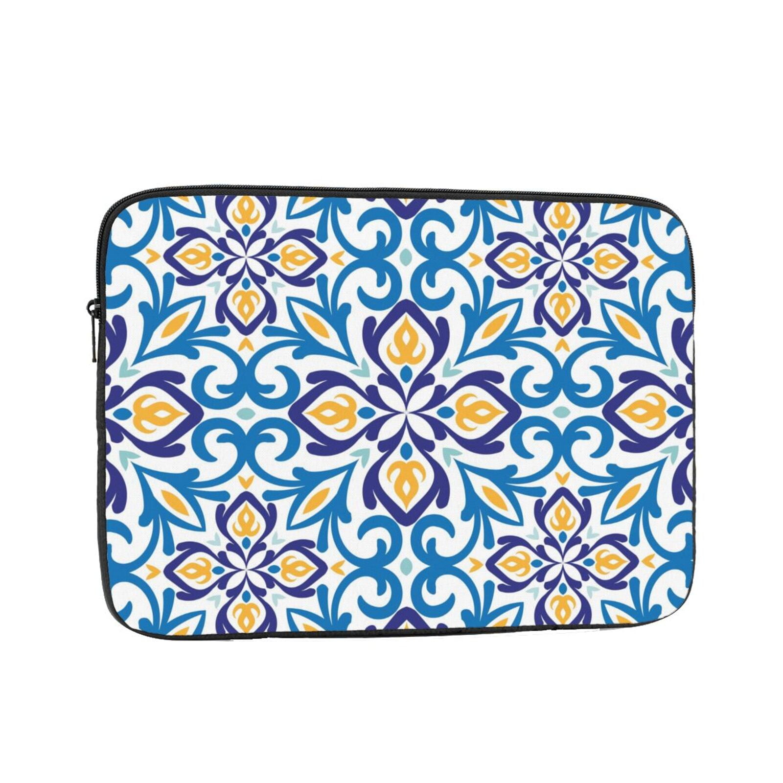 LNWH Blue Floral Motif Tribal Pattern Laptop Sleeve, Notebook Computer ...