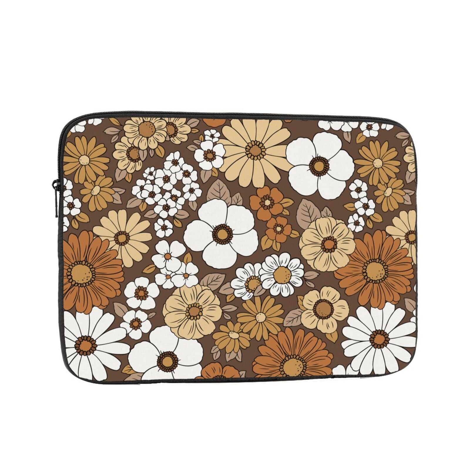 LNWH Brown Vintage Floral Texture Pattern Laptop Sleeve, Notebook ...