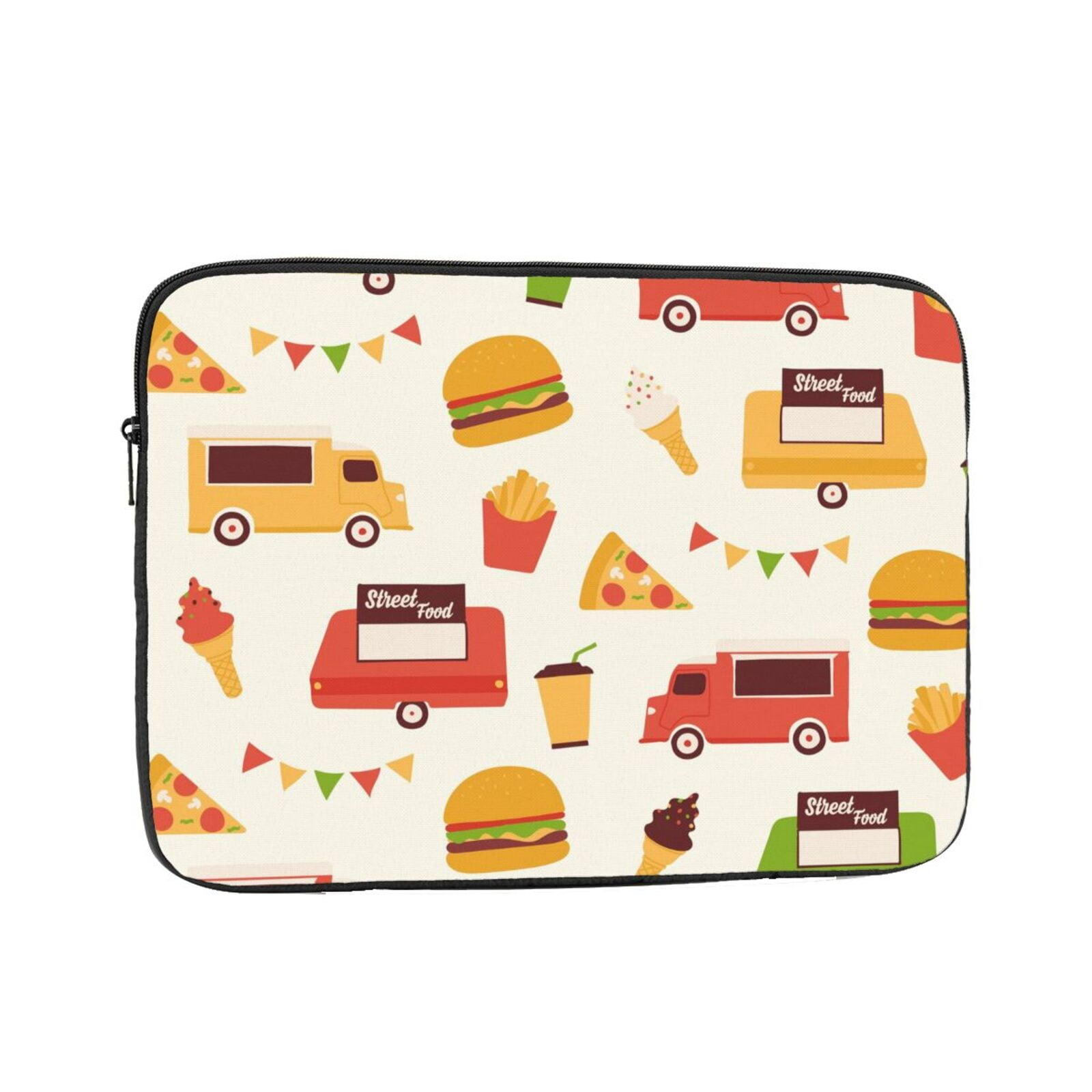 LNWH Cartoon Cafe Burger Restaurant Pattern Laptop Sleeve, Notebook ...