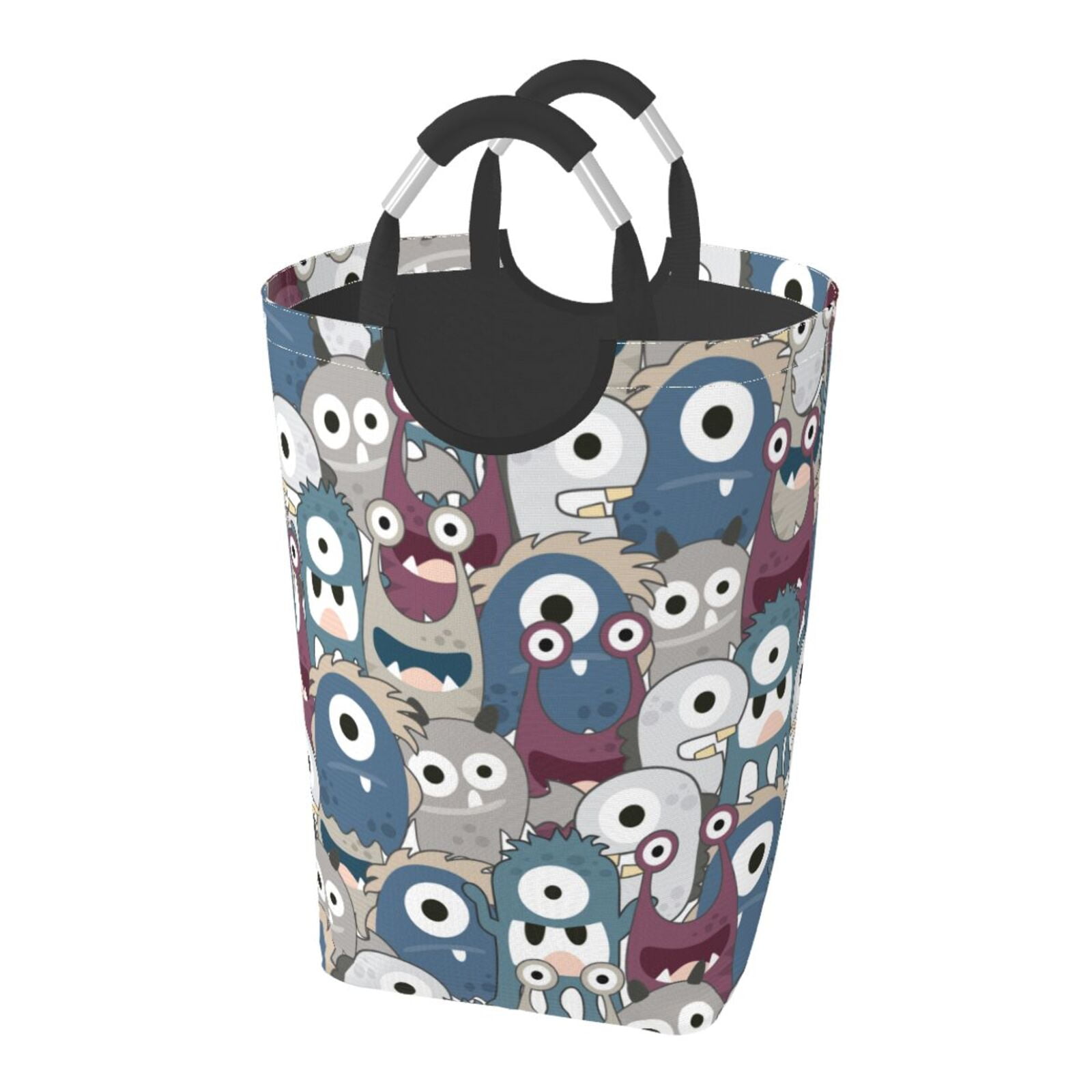 LNWH Cartoon Seamless Monsters Pattern Laundry Basket, 50L Large ...