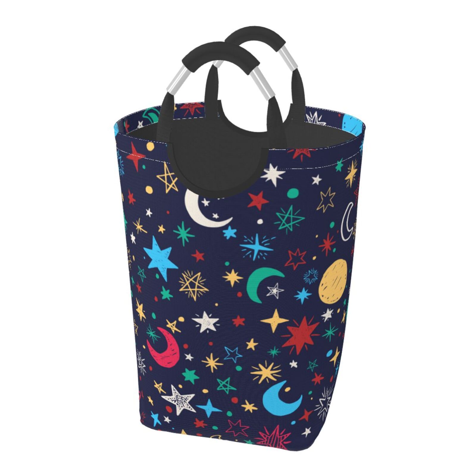 LNWH Cartoon Star Doodle Art Pattern Laundry Basket, 50L Large Capacity ...