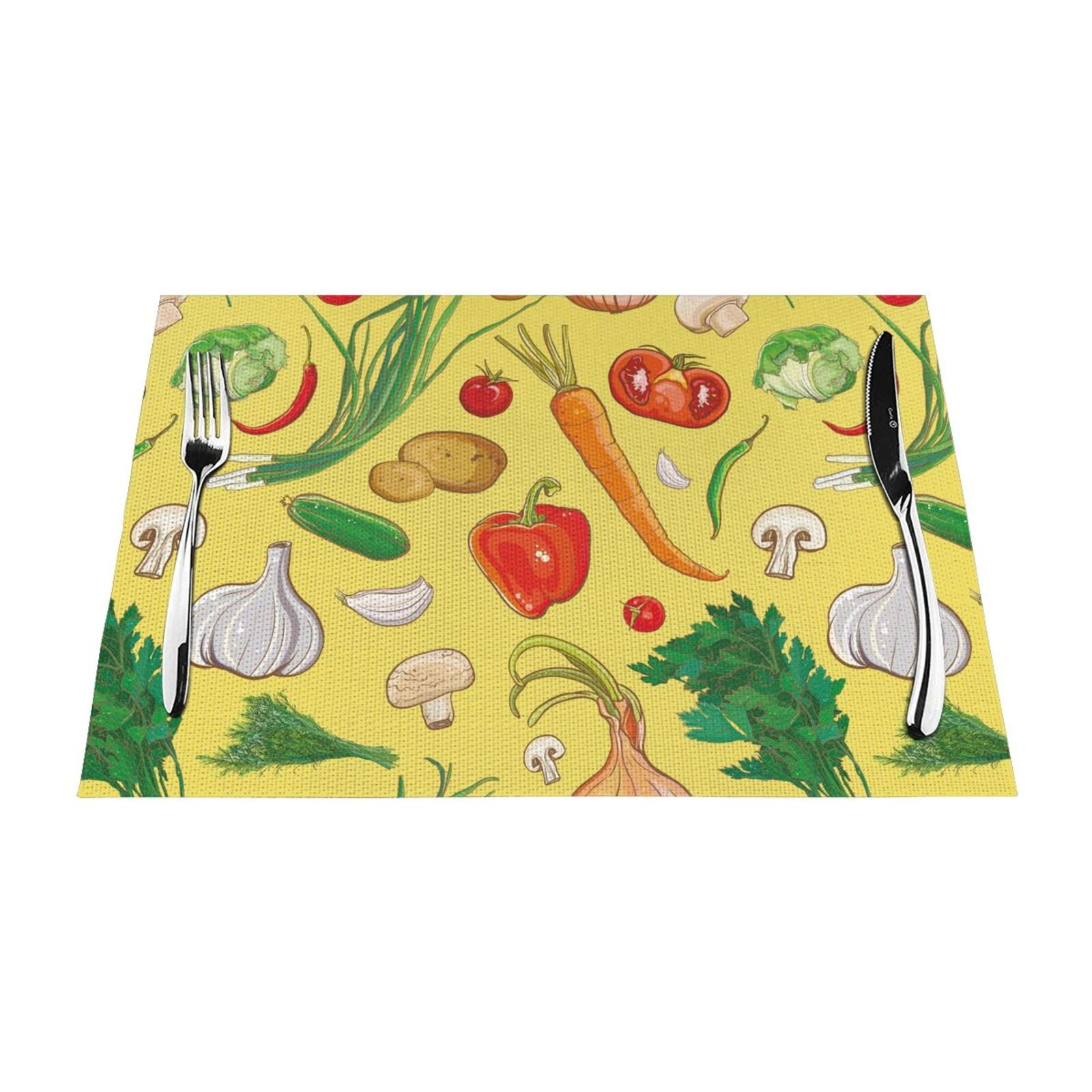 LNWH Cartoon Vegetables Pattern Placemats, 1 PCS Heat Resistant ...