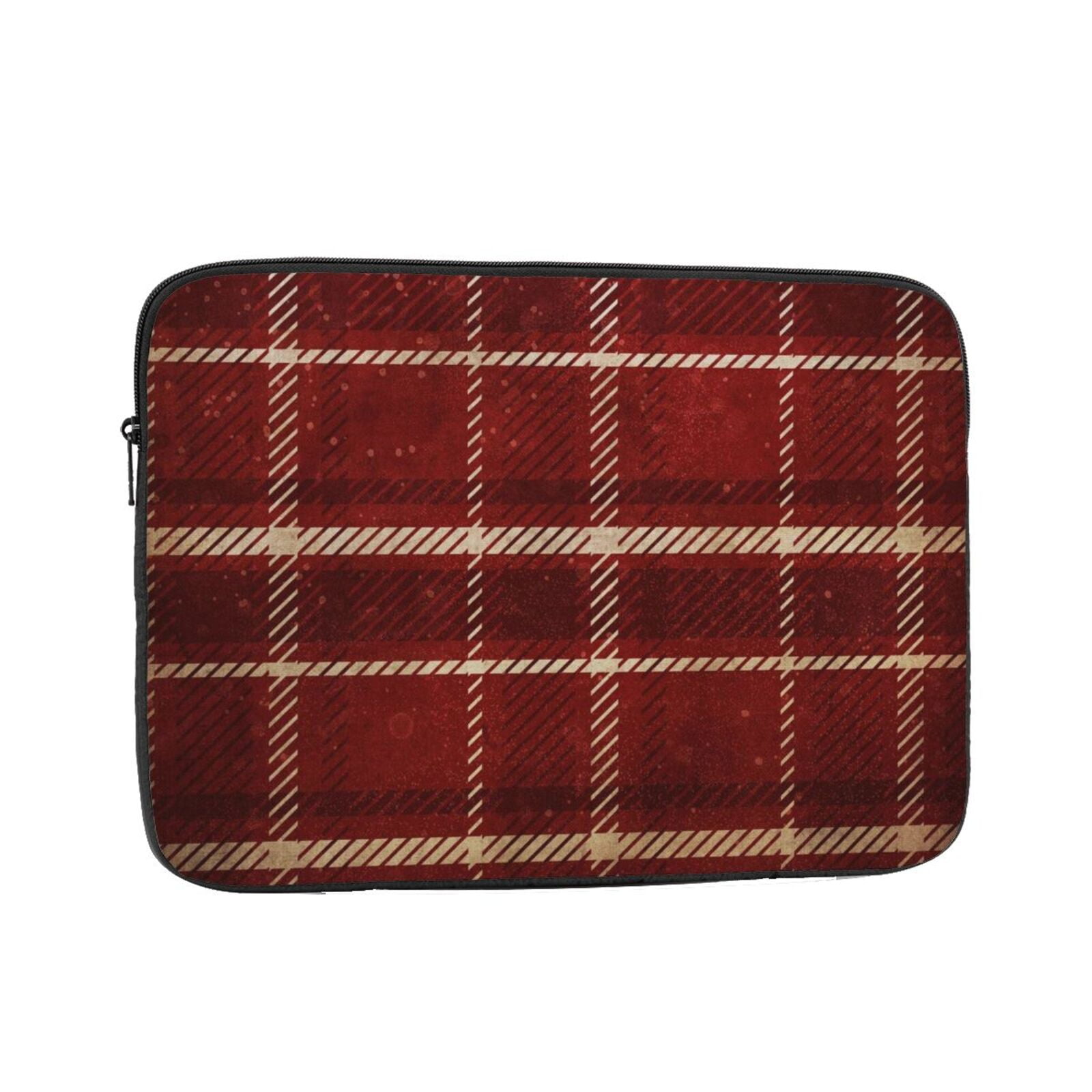 LNWH Christmas Grunge Plaid Checkered Pattern Laptop Sleeve, Notebook ...
