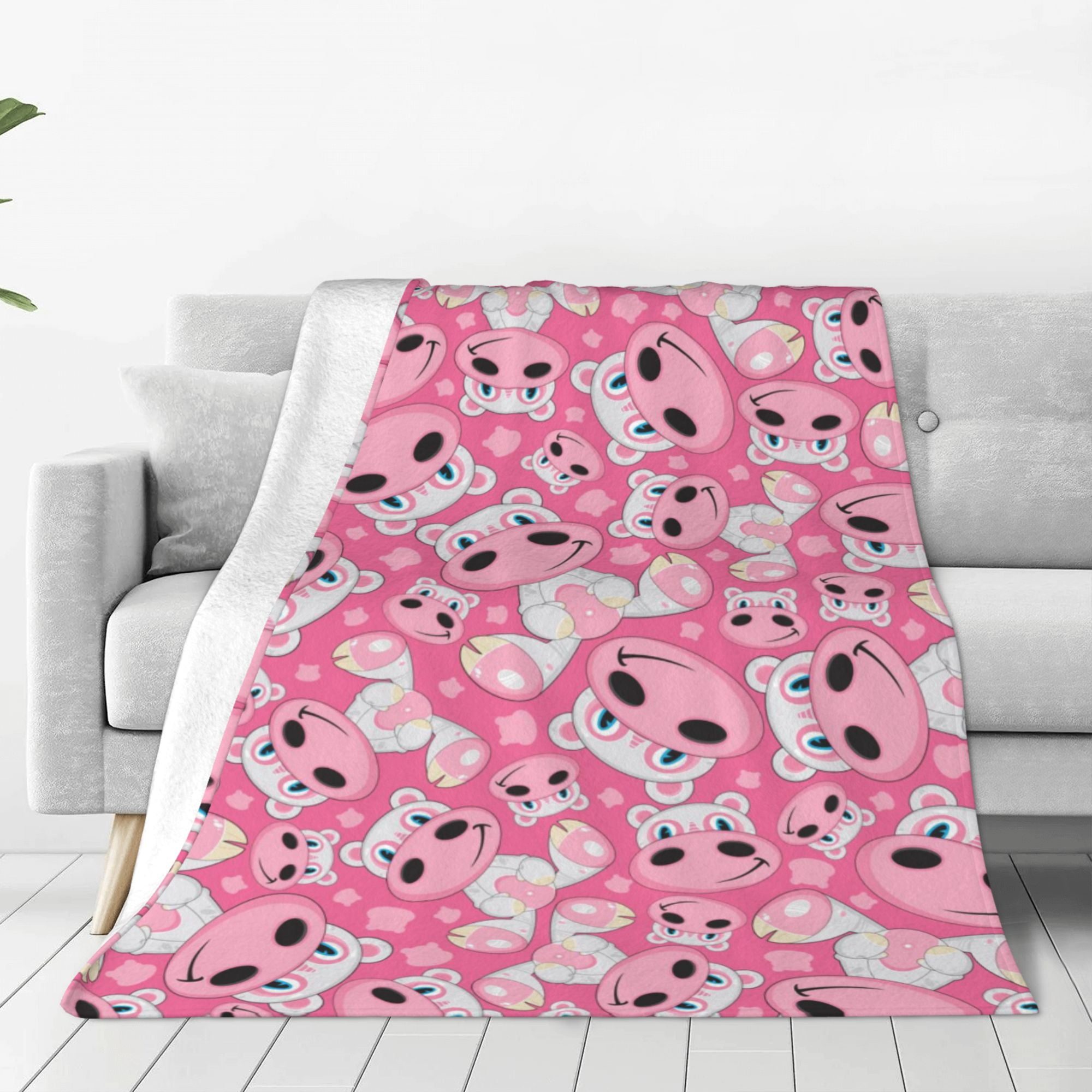 LNWH Cute Cartoon Hippopotamus Animal Pattern Throw Blanket, Flannel ...