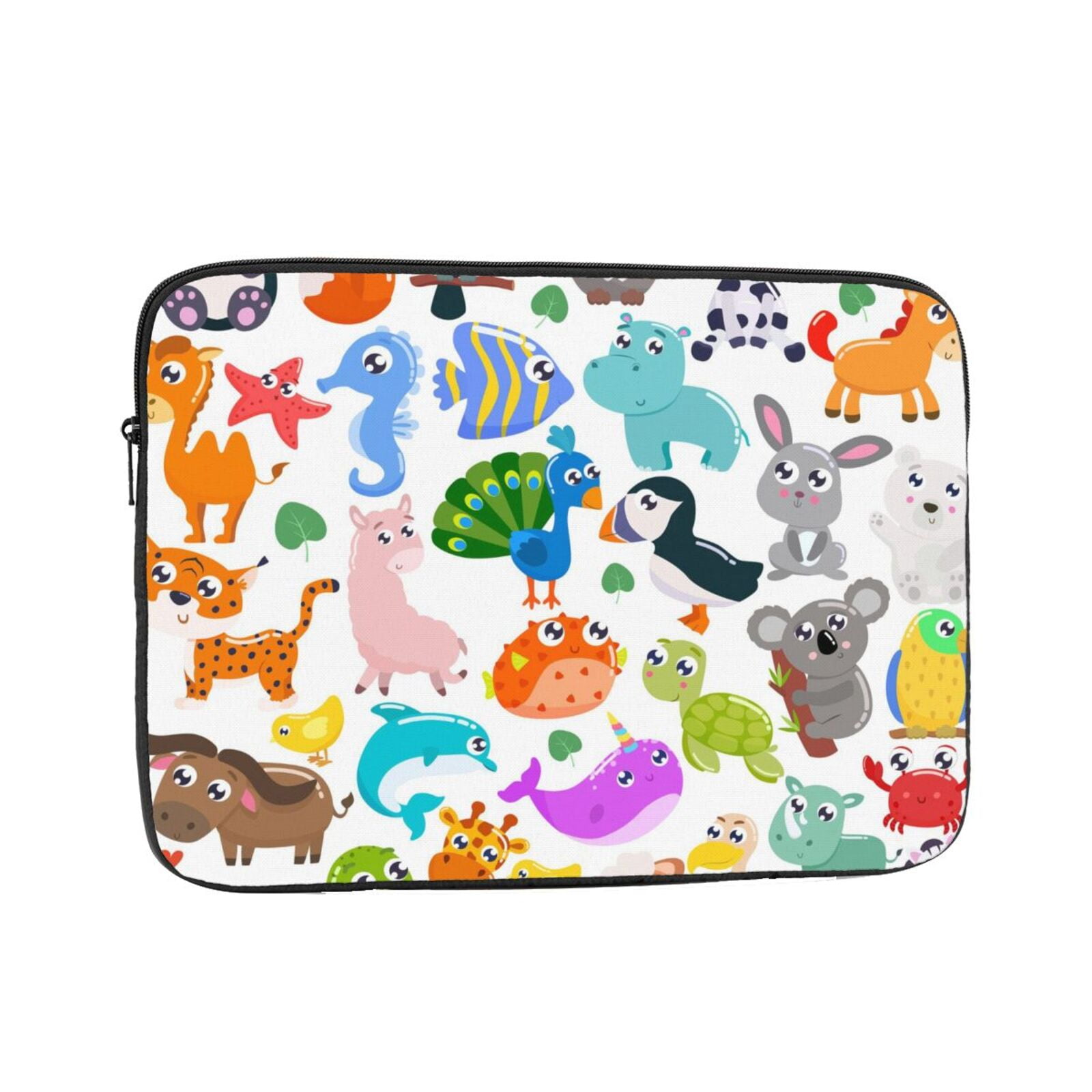 LNWH Cute Cartoon Wildlife Animals Pattern Laptop Sleeve, Notebook ...