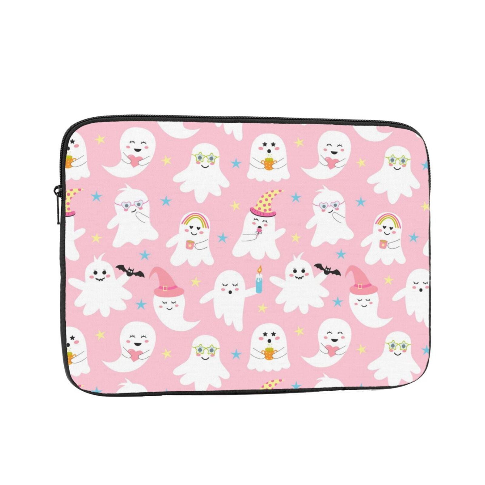 LNWH Cute Pink Ghost Creepy Boo Pattern Laptop Sleeve, Notebook ...
