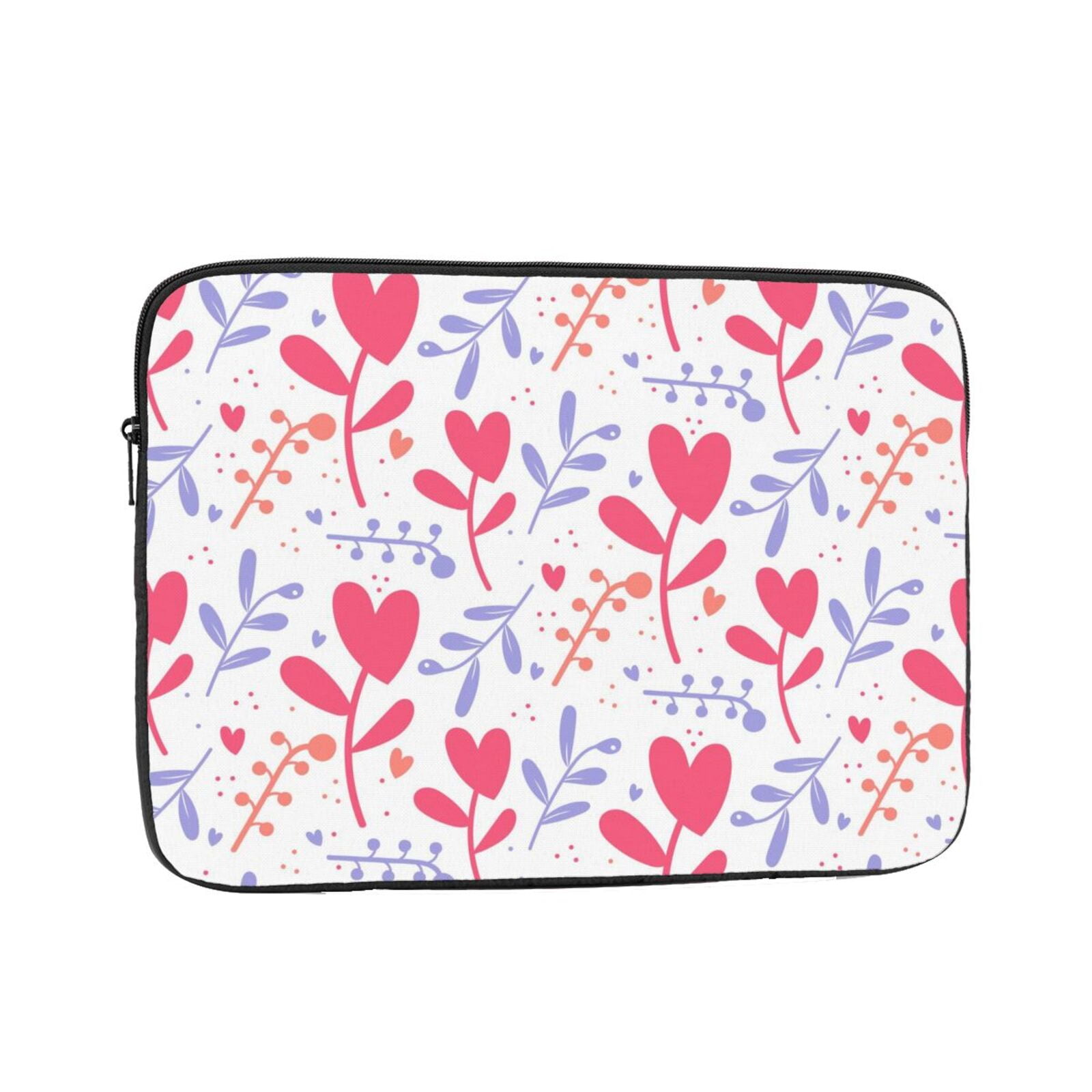 LNWH Cute Romantic Floral Hearts Pattern Laptop Sleeve, Notebook ...