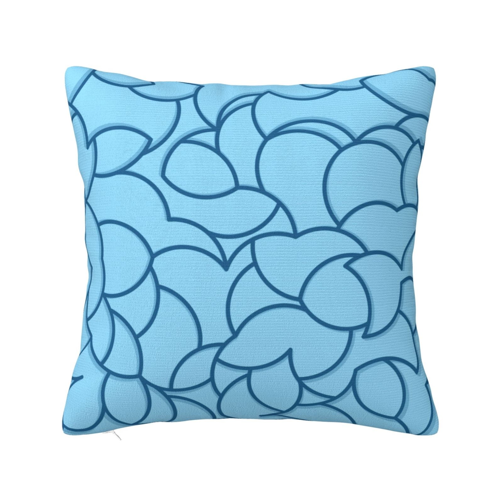 LNWH Decorative Pillow Covers, Blue Abstract Curve Square Sofa ...