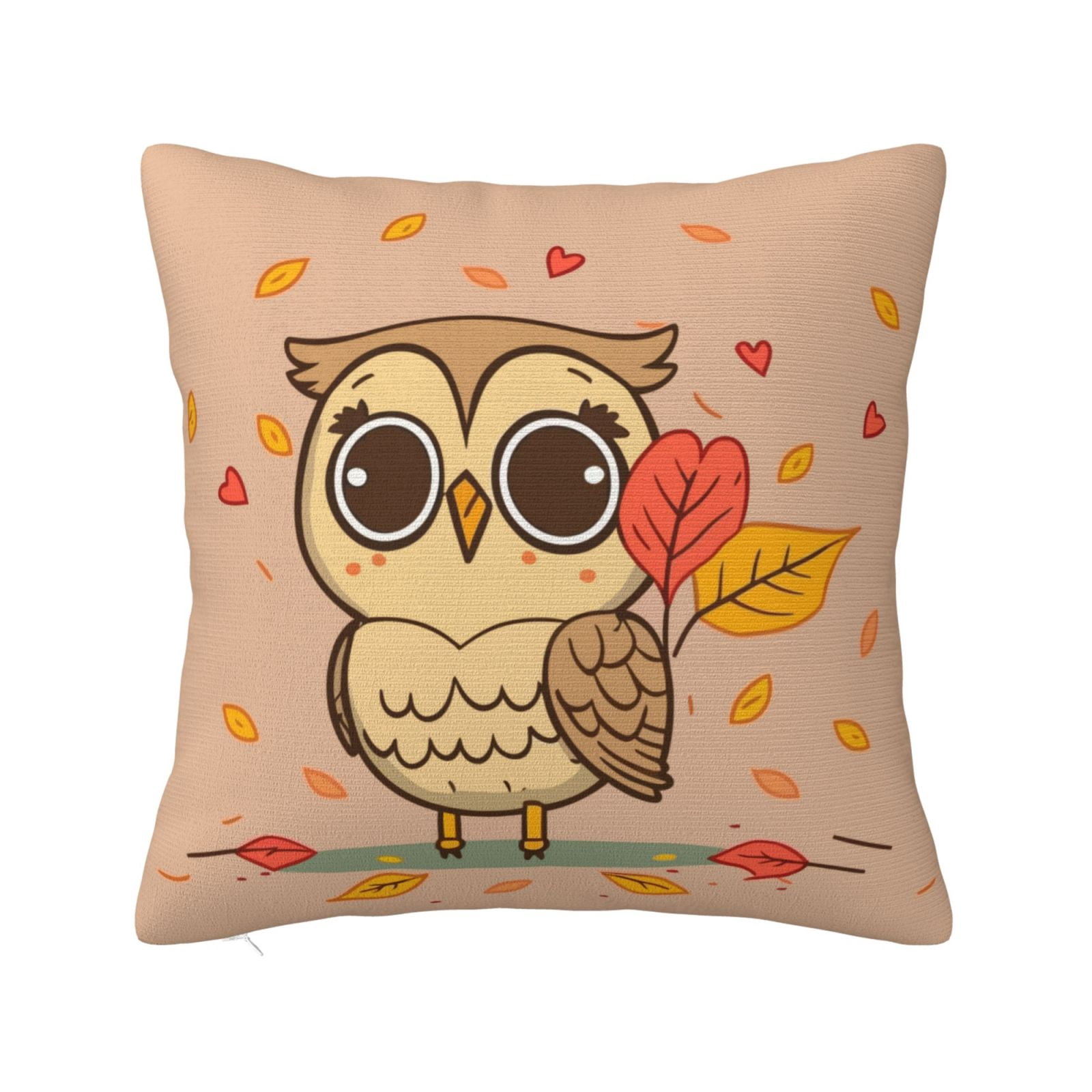 LNWH Decorative Pillow Covers, Cartoon Graffiti Owl Square Sofa ...