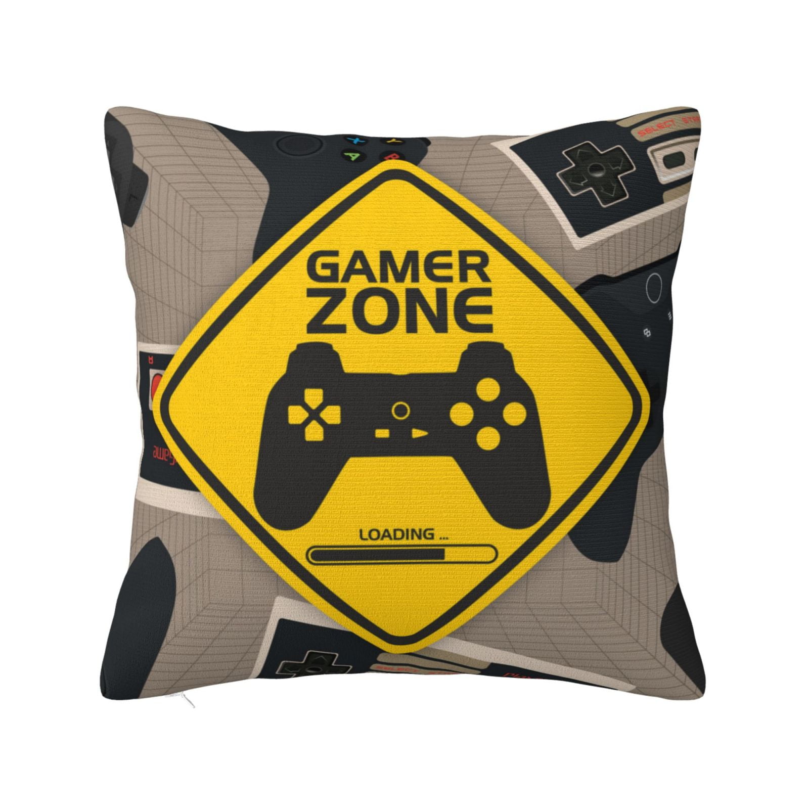 LNWH Decorative Pillow Covers, Gamer Zone Game Controller Square Sofa ...
