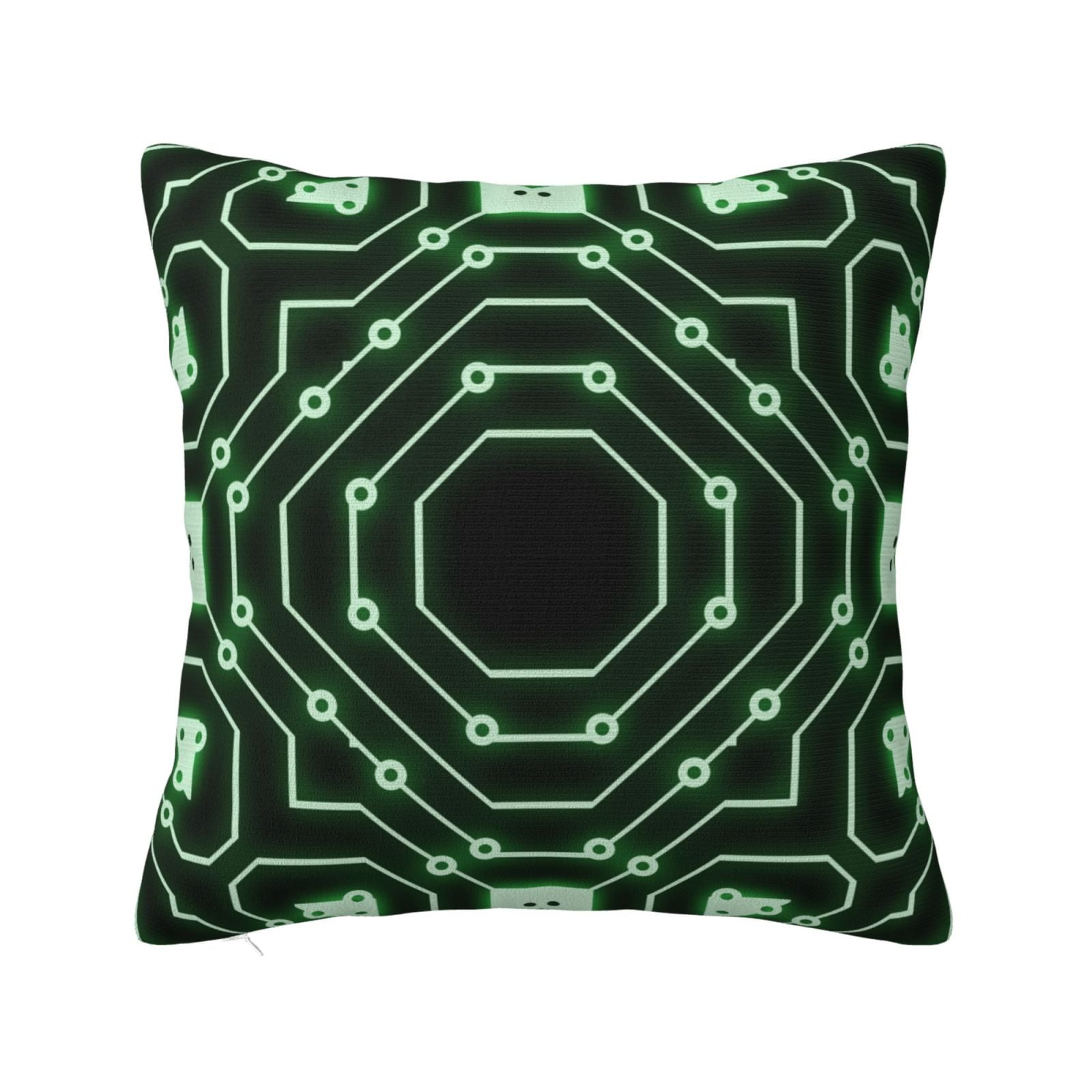 LNWH Decorative Pillow Covers, Green Chip Circuit Square Sofa ...