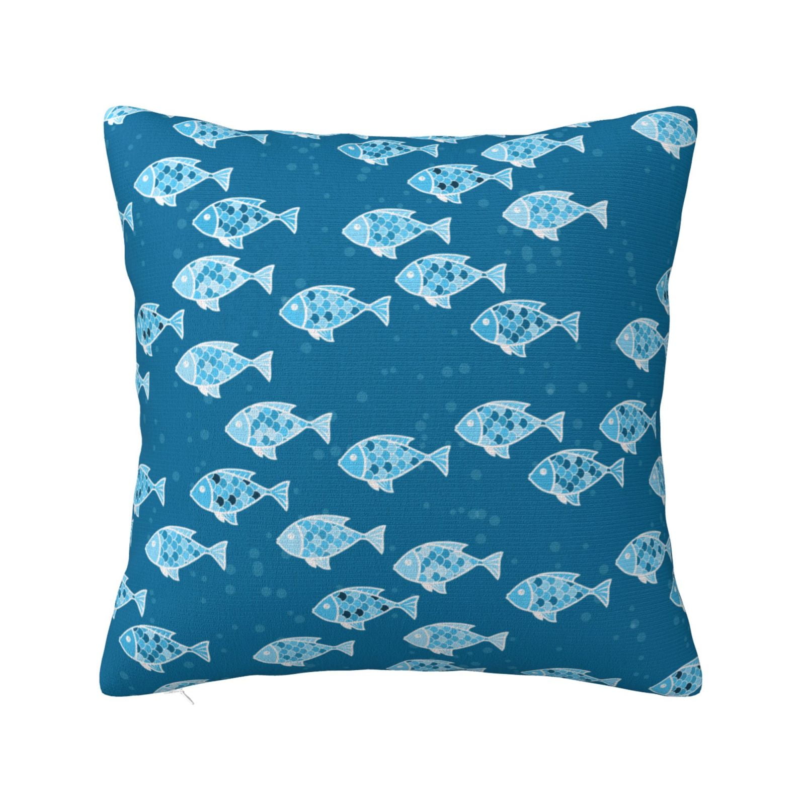 LNWH Decorative Pillow Covers, Ocean Blue Fish Square Sofa Decorative ...