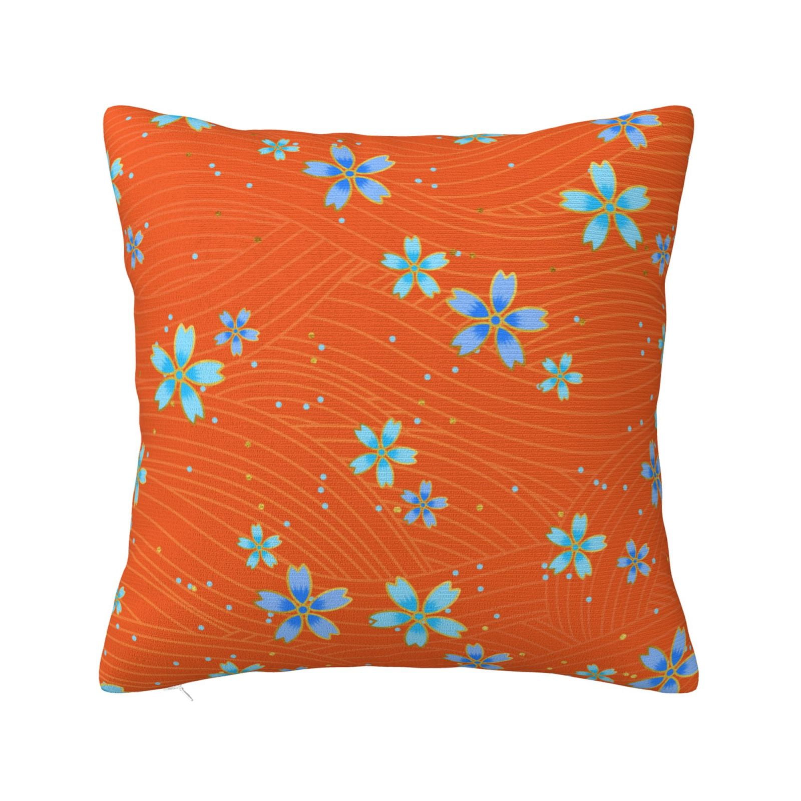 LNWH Decorative Pillow Covers, Orange Flower Flowers Square Sofa ...