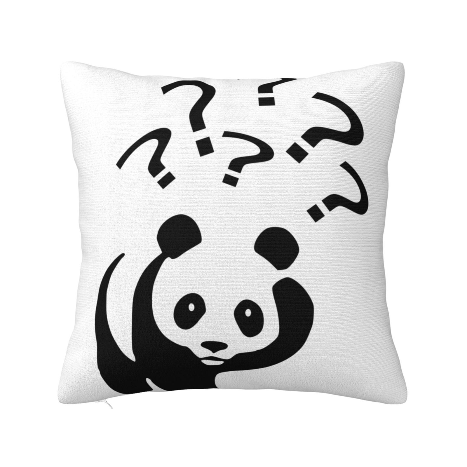 LNWH Decorative Pillow Covers, Question Mark Panda Pattern Square Sofa ...