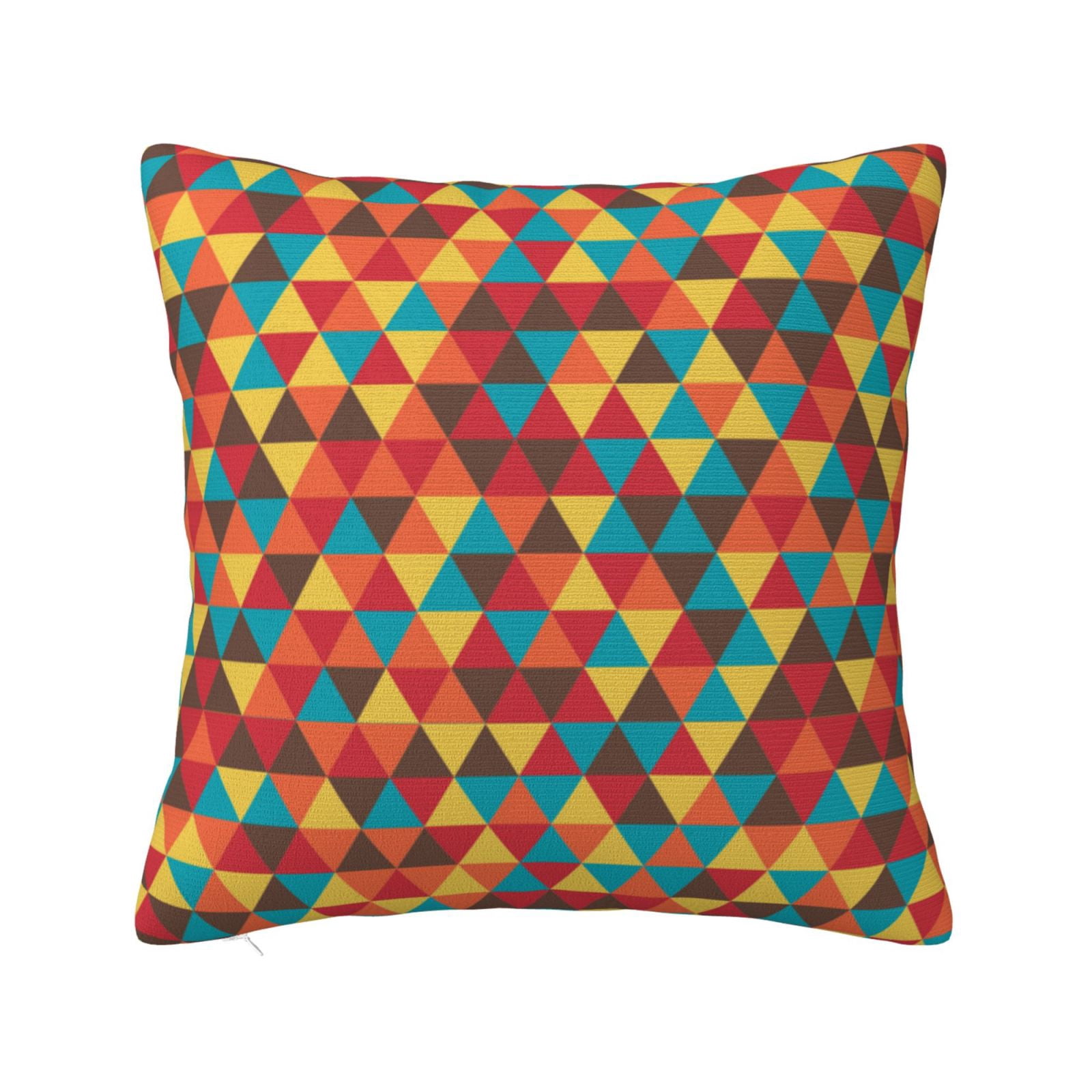 LNWH Decorative Pillow Covers, Retro Triangle Polygon Square Sofa ...