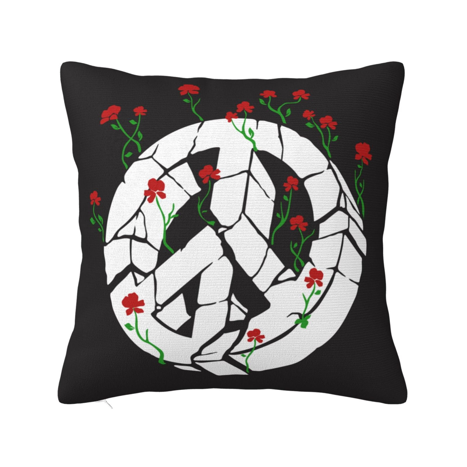 LNWH Decorative Pillow Covers, Rose Flower Logo Square Sofa Decorative ...