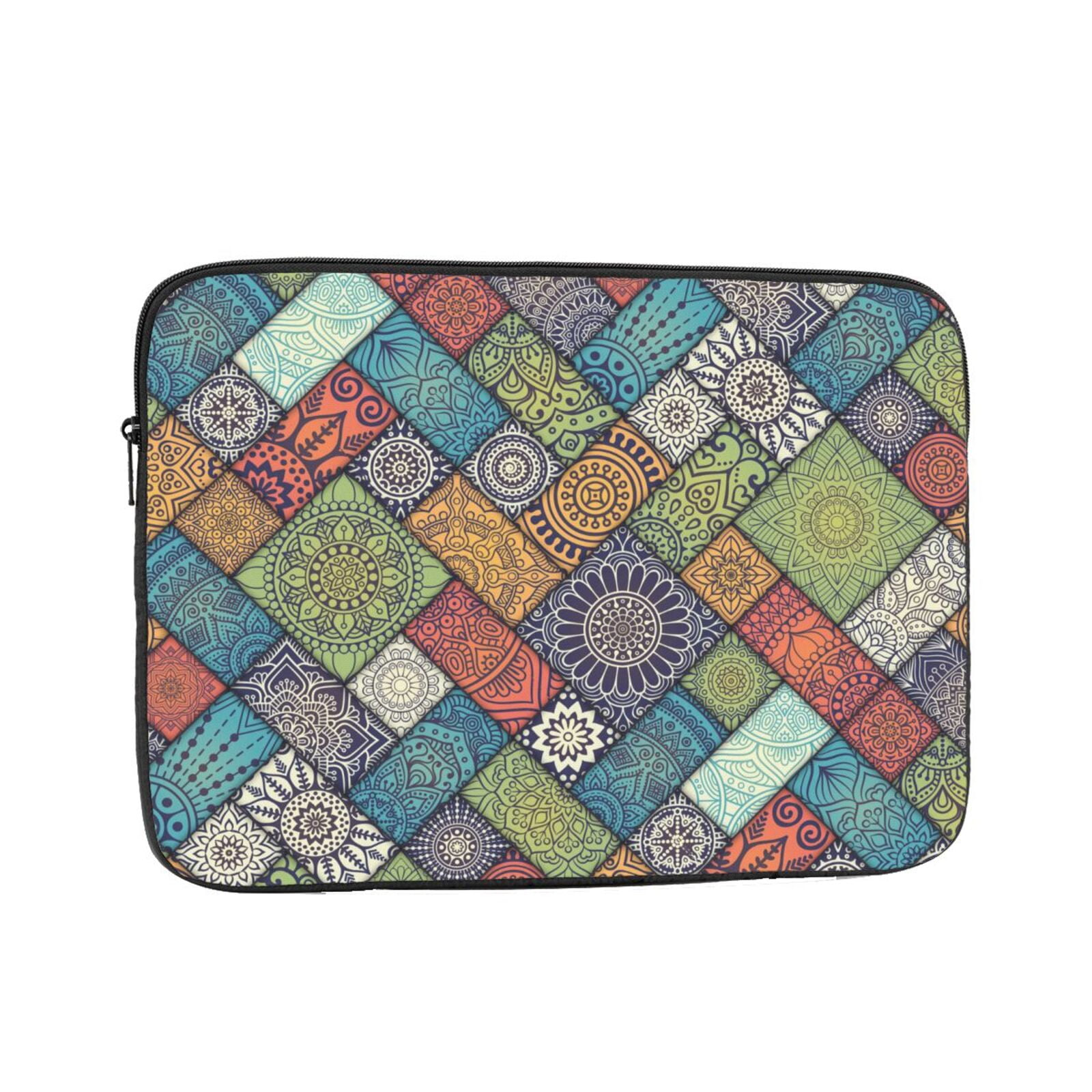 LNWH Diagonal Floral Tiles Art Pattern Laptop Sleeve, Notebook Computer ...